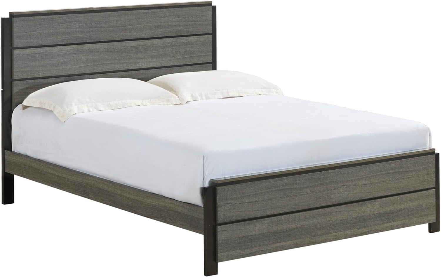 Kings Brand Furniture – Exeter Gray Wooden Bed (King Size) - Walmart.com