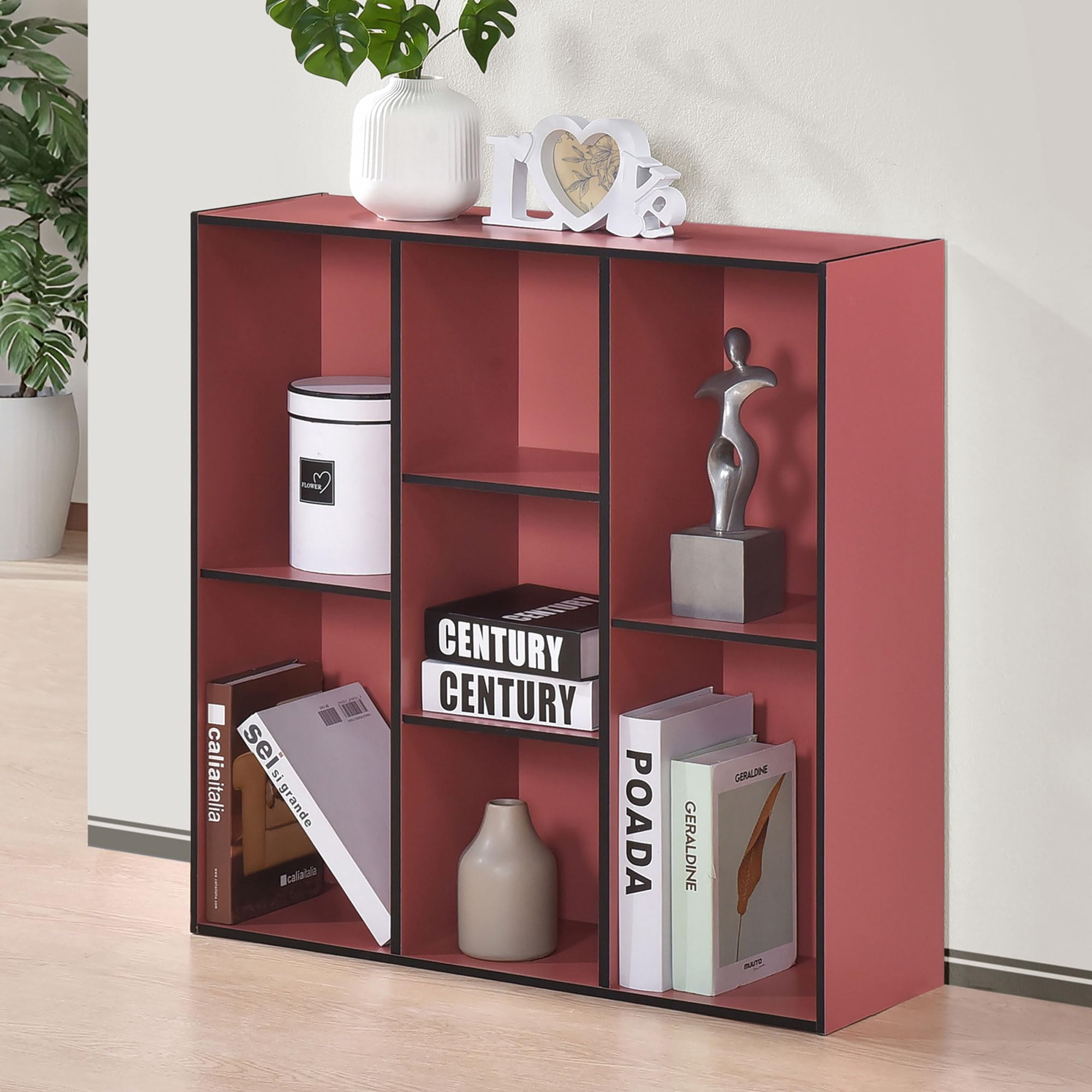 Kings Brand Furniture Haven 7-Shelf Bookcase - Storage Shelf Organizer ...
