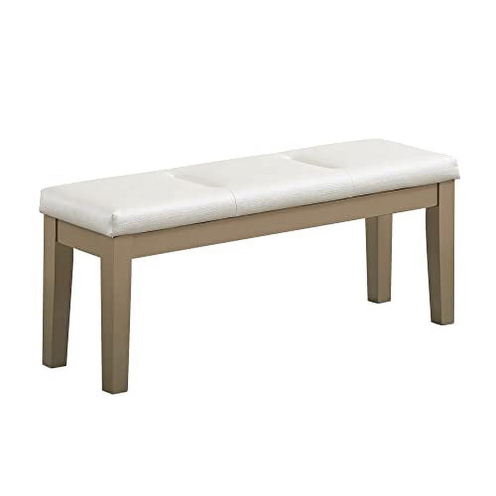 Kings Brand Furniture - Hillsdale Upholstered Dining Bench, White/Gold ...
