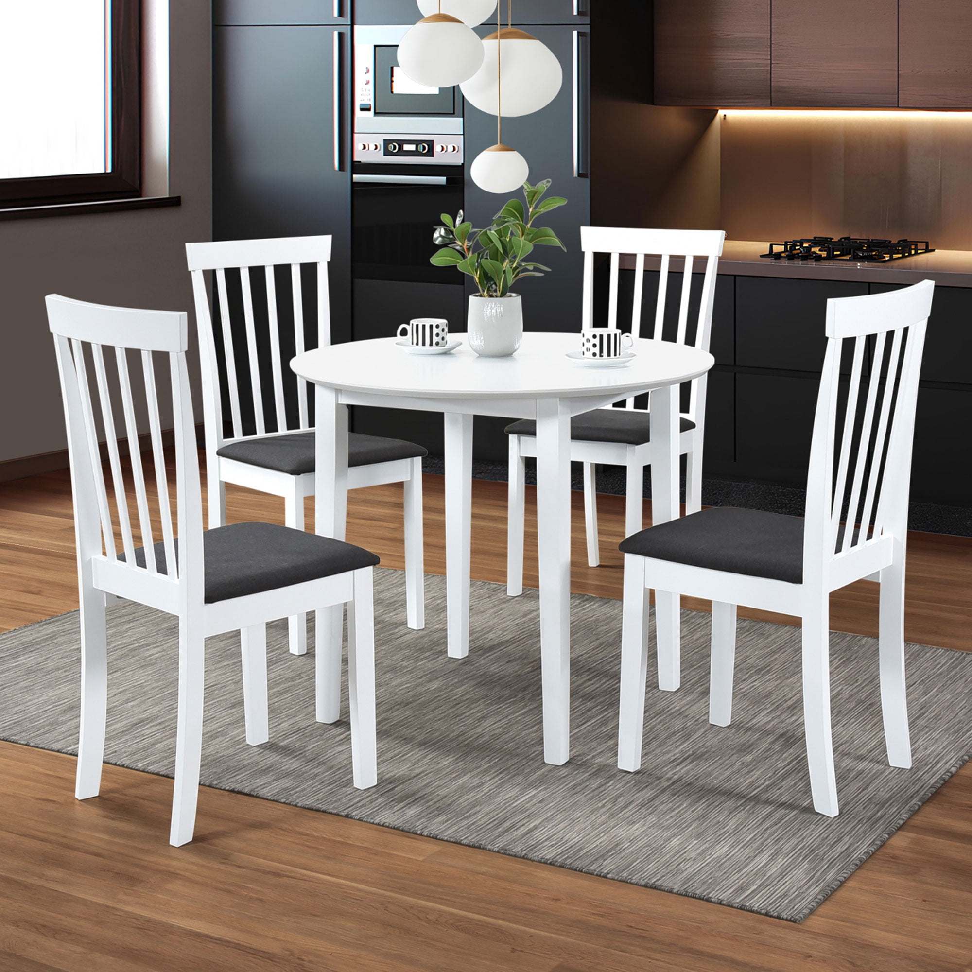 Kings Brand Furniture Houston Modern 5 Piece Dining Set - Compact ...