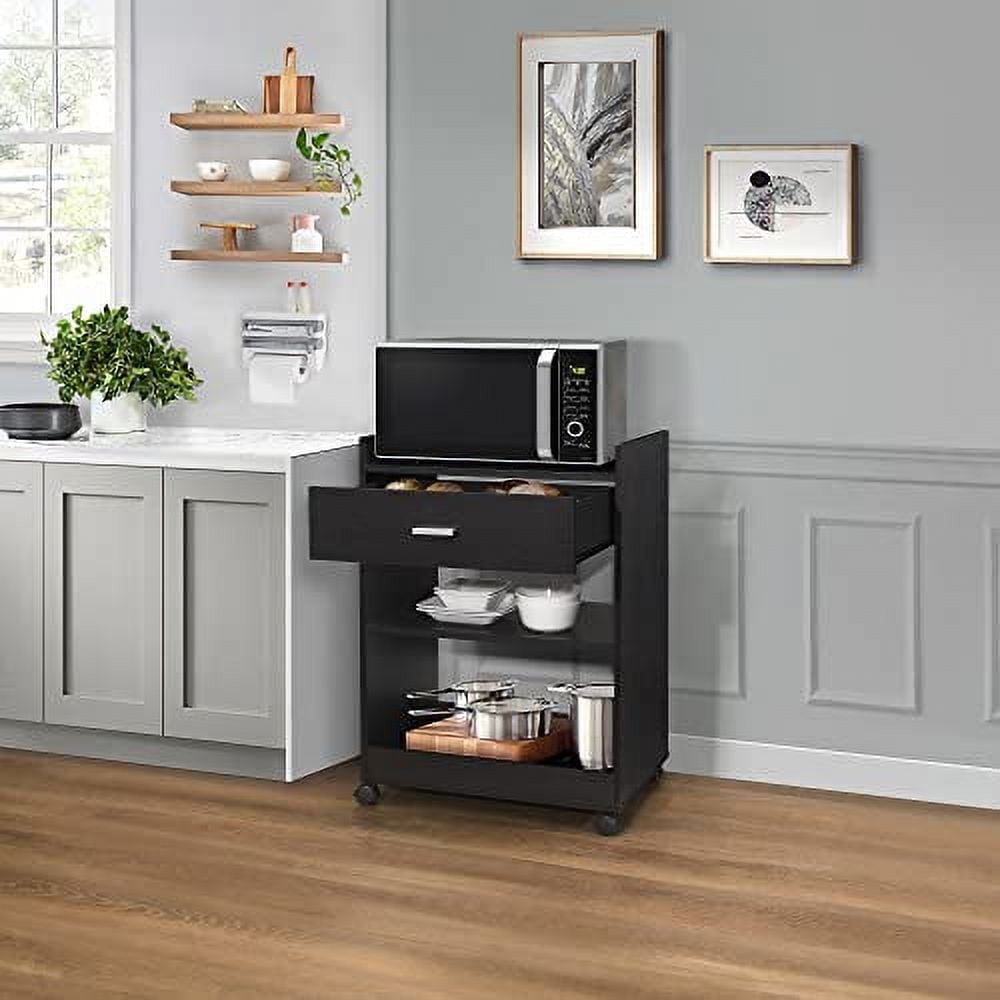 Kings Brand Furniture Dellow Kitchen Island Cart – Black Microwave ...