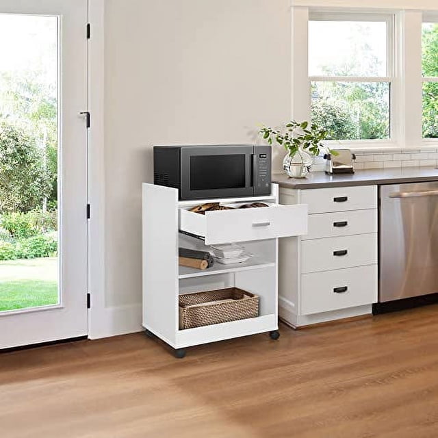 Kings Brand Furniture - Kitchen Island Microwave Serving Cart Cabinet ...