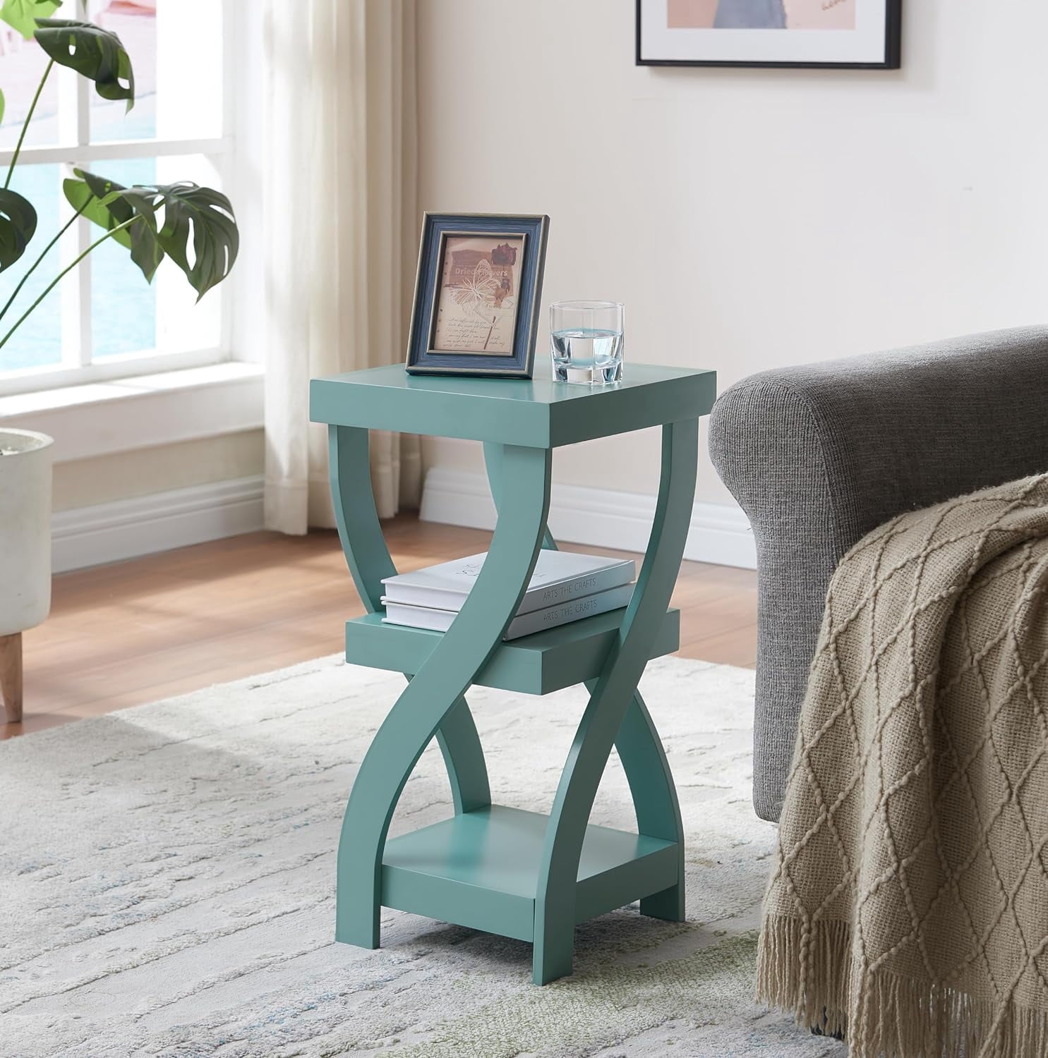 Kings Brand Furniture Lionel 3-Tier End Table, Twisted Wood Accent Side ...