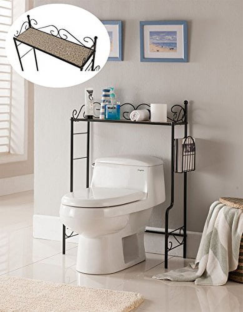 Kings Brand Furniture Metal Over the Toilet Bathroom Rack with Magazine ...
