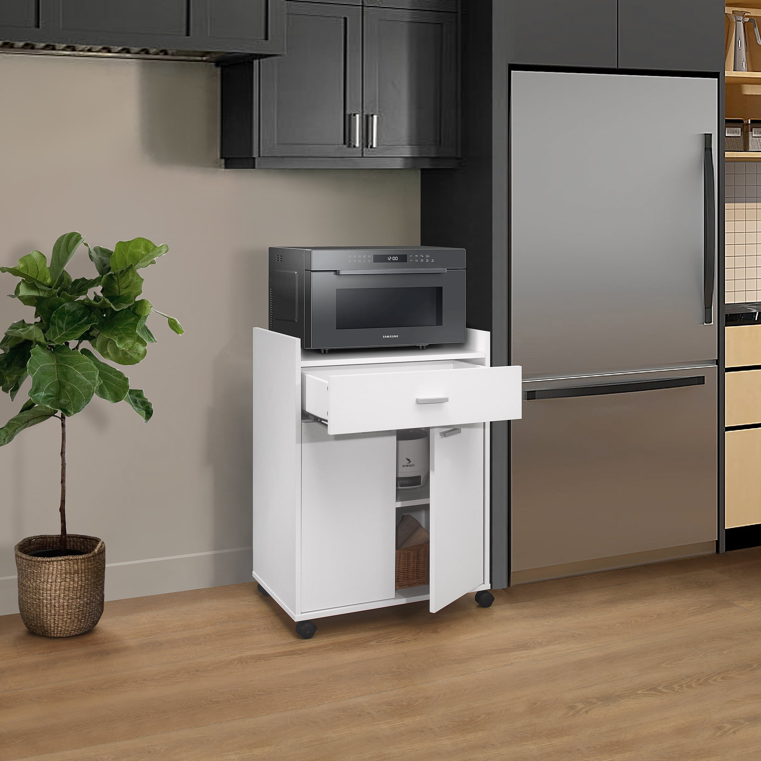 Kings Brand Furniture - Kitchen Cabinet Rolling Cart on Wheels ...