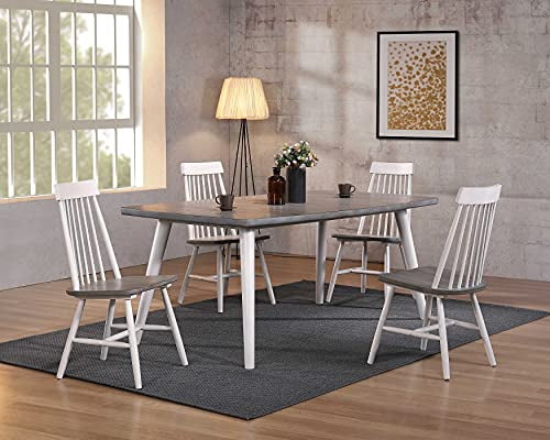 Kings Brand Furniture Milford 5 Piece White/Gray Kitchen Dining Room ...