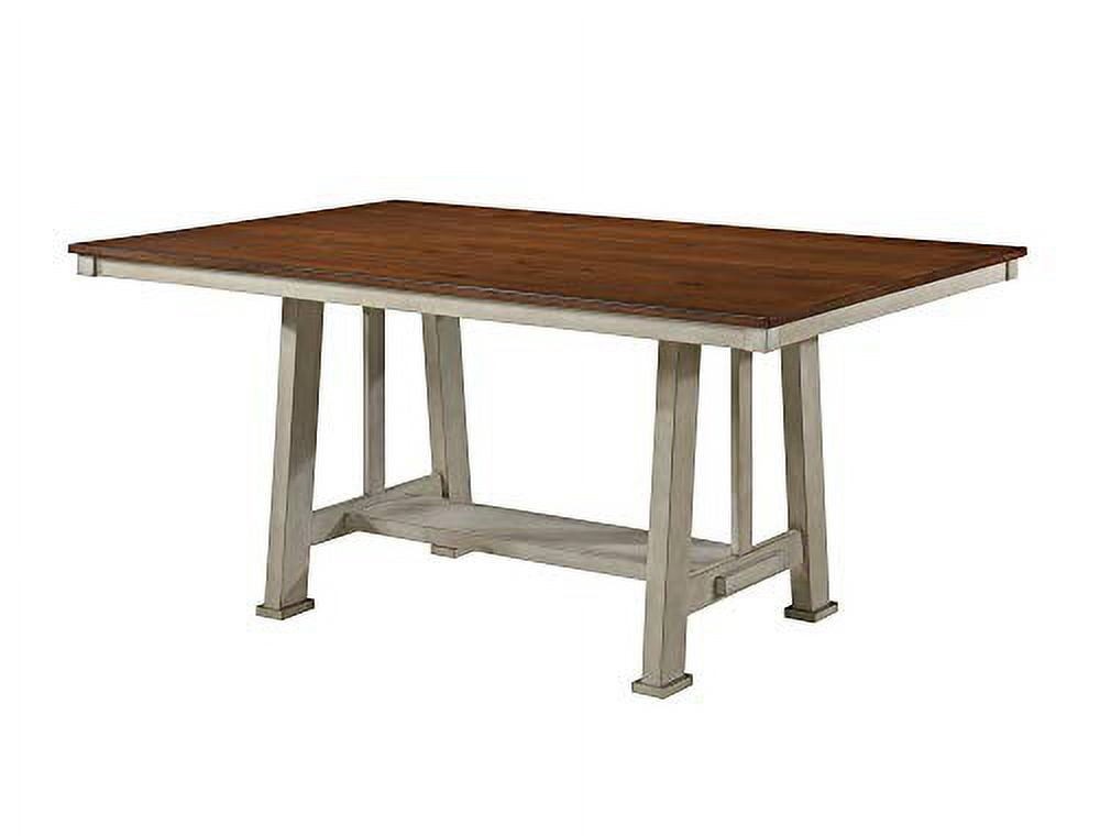 Kings Brand Furniture - Modena Wood Rectangular Dining Table, Walnut/Smoke White - Walmart.com