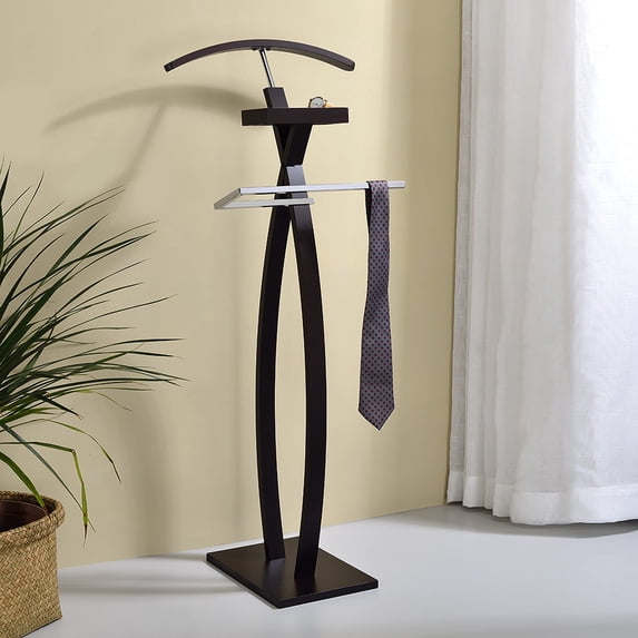 Kings Brand Furniture Modern Curved Suit Rack Valet Stand, Chrome ...