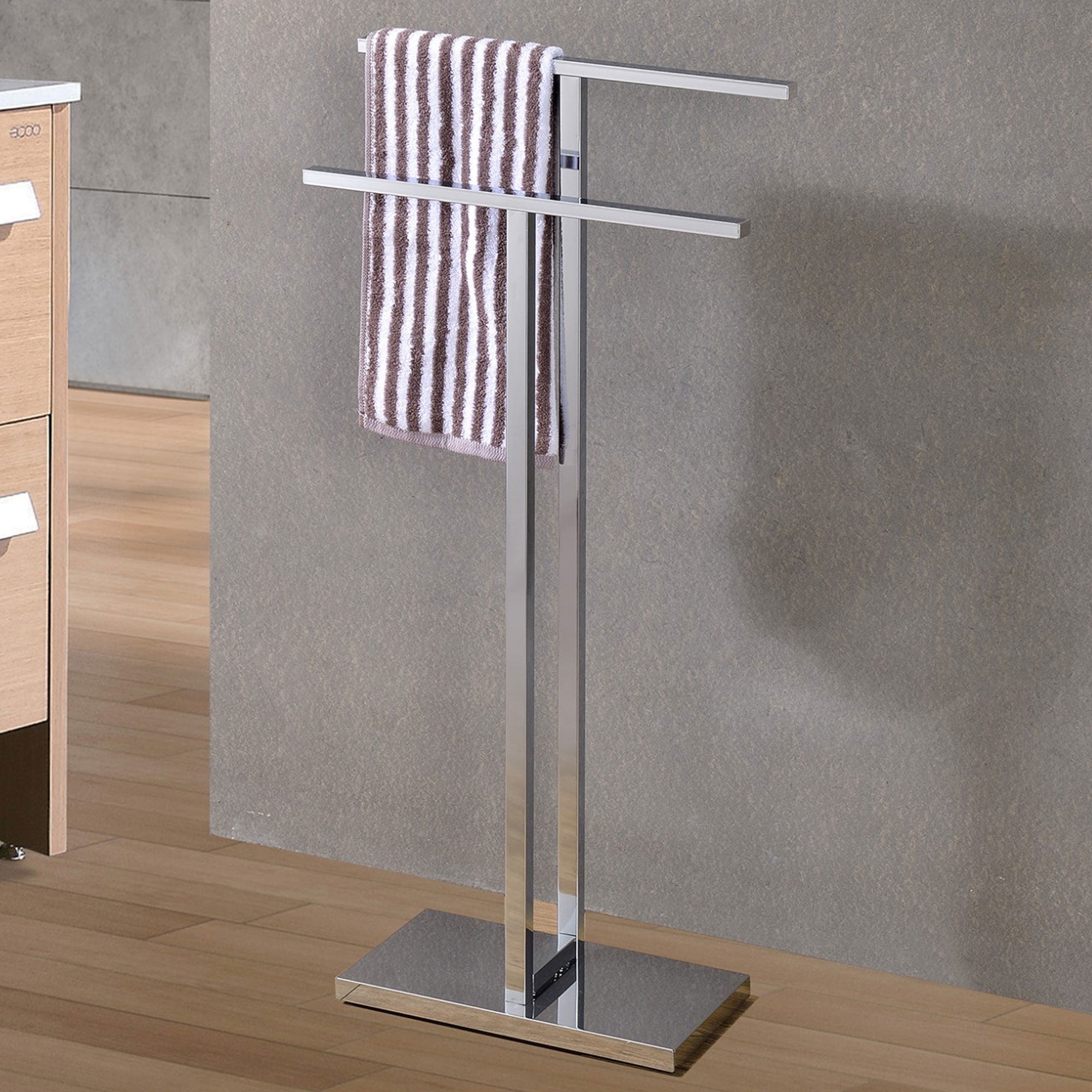 Kings Brand Furniture Chrome Freestanding Towel Rack, Modern Metal ...