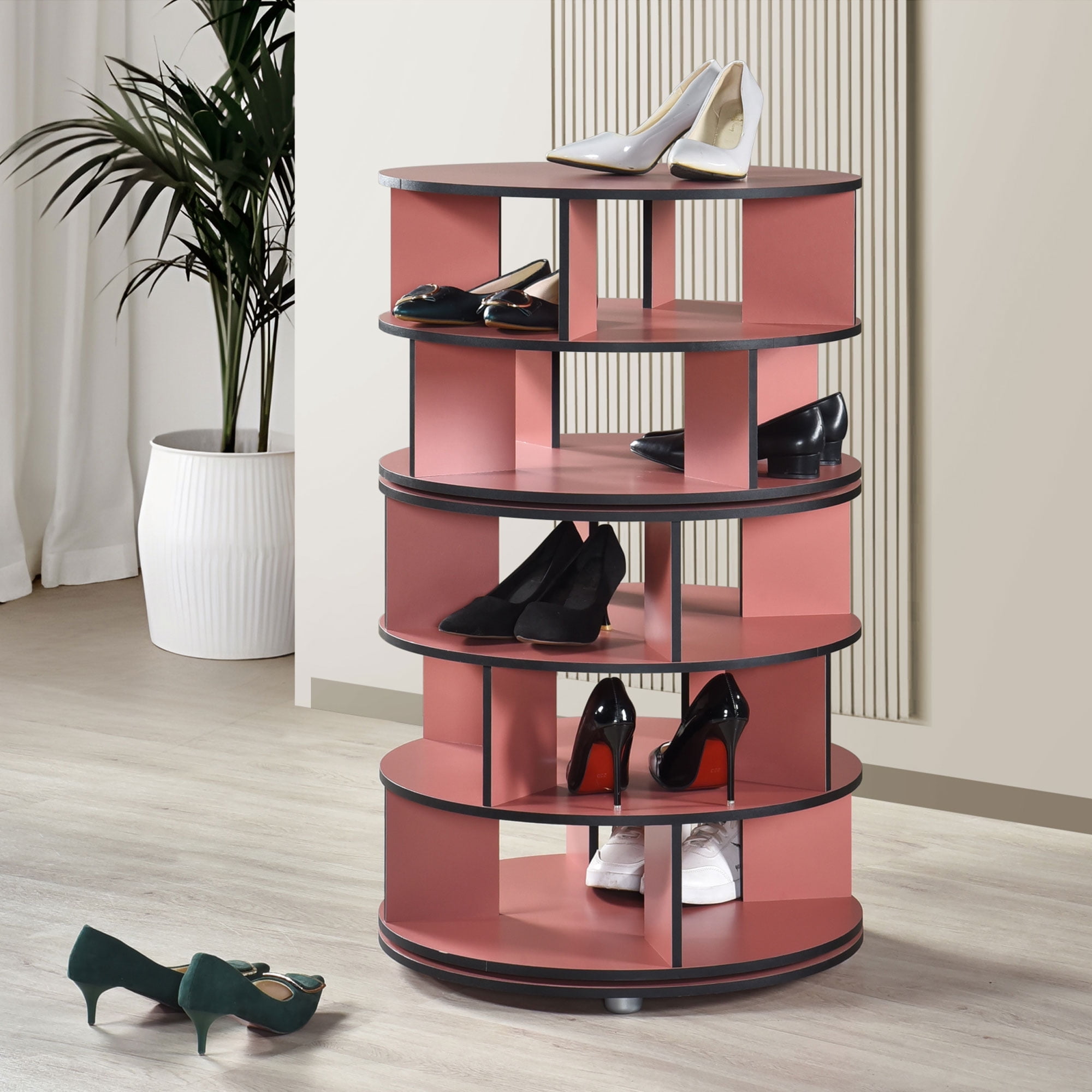 Kings Brand Furniture Revolving Shoe Rack, Spinning Shoe Rack Tower ...