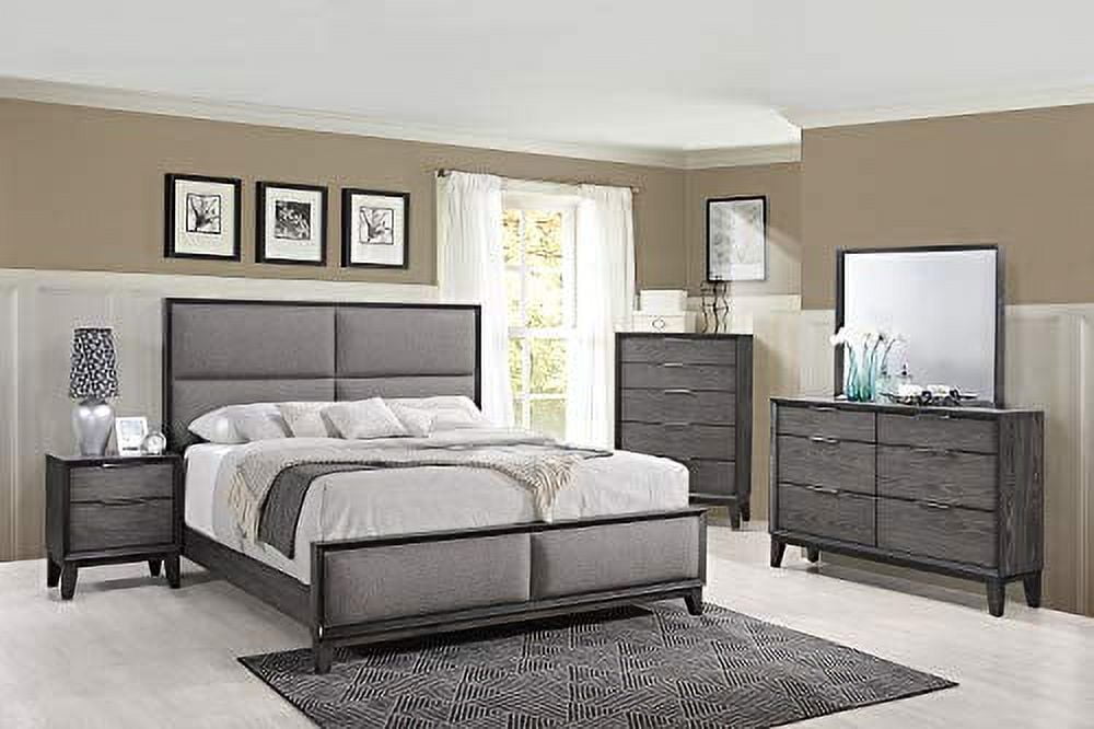 Kings Brand Furniture Sheldon 6-Piece King Size Gray Bedroom Set. Bed ...