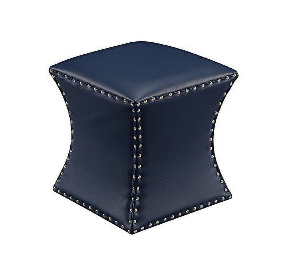 Kings Brand Furniture Square Faux Leather Stool Ottoman with Nailhead ...