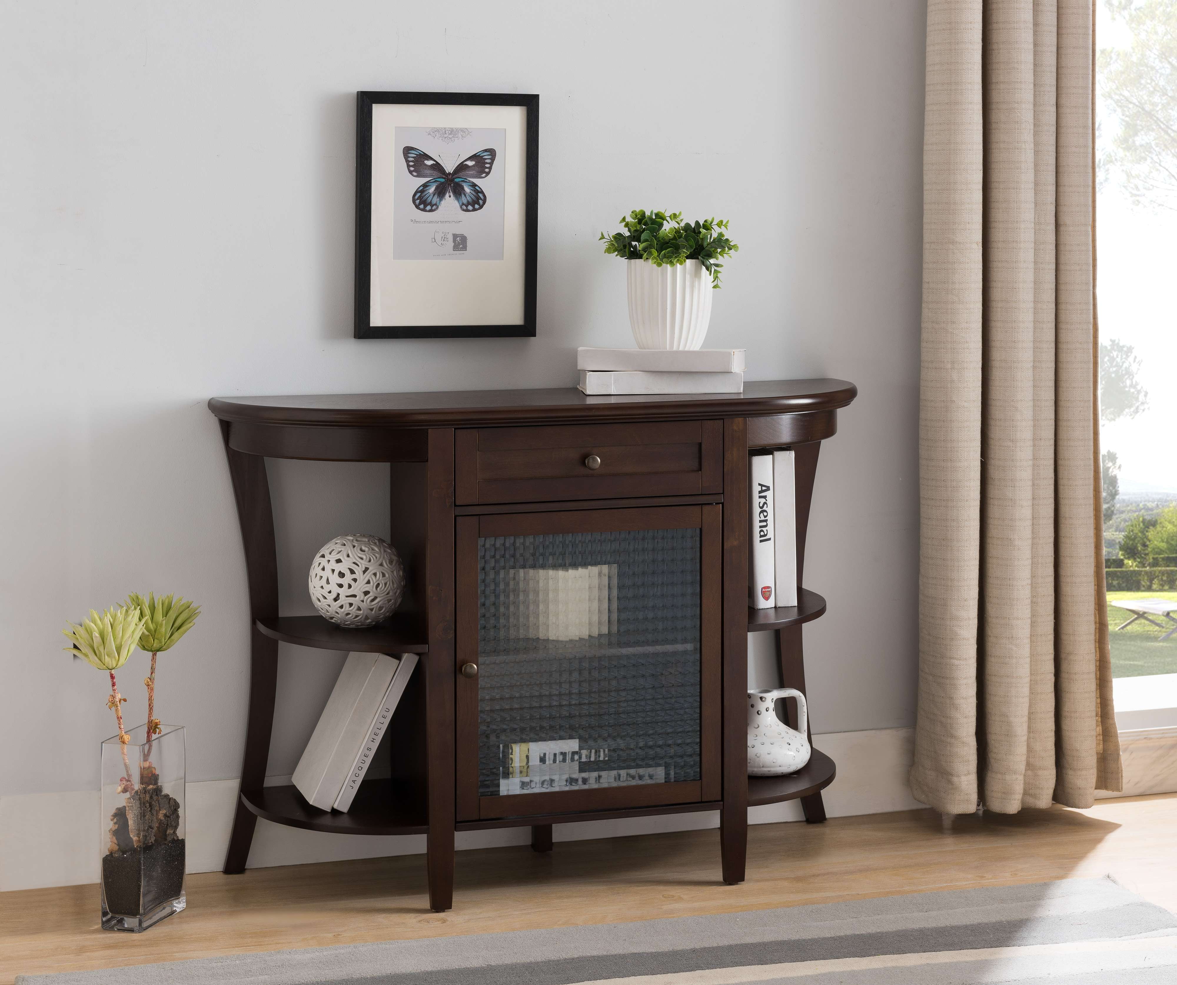 Kings Brand Furniture Traditional Wood Buffet Console Table with Open ...
