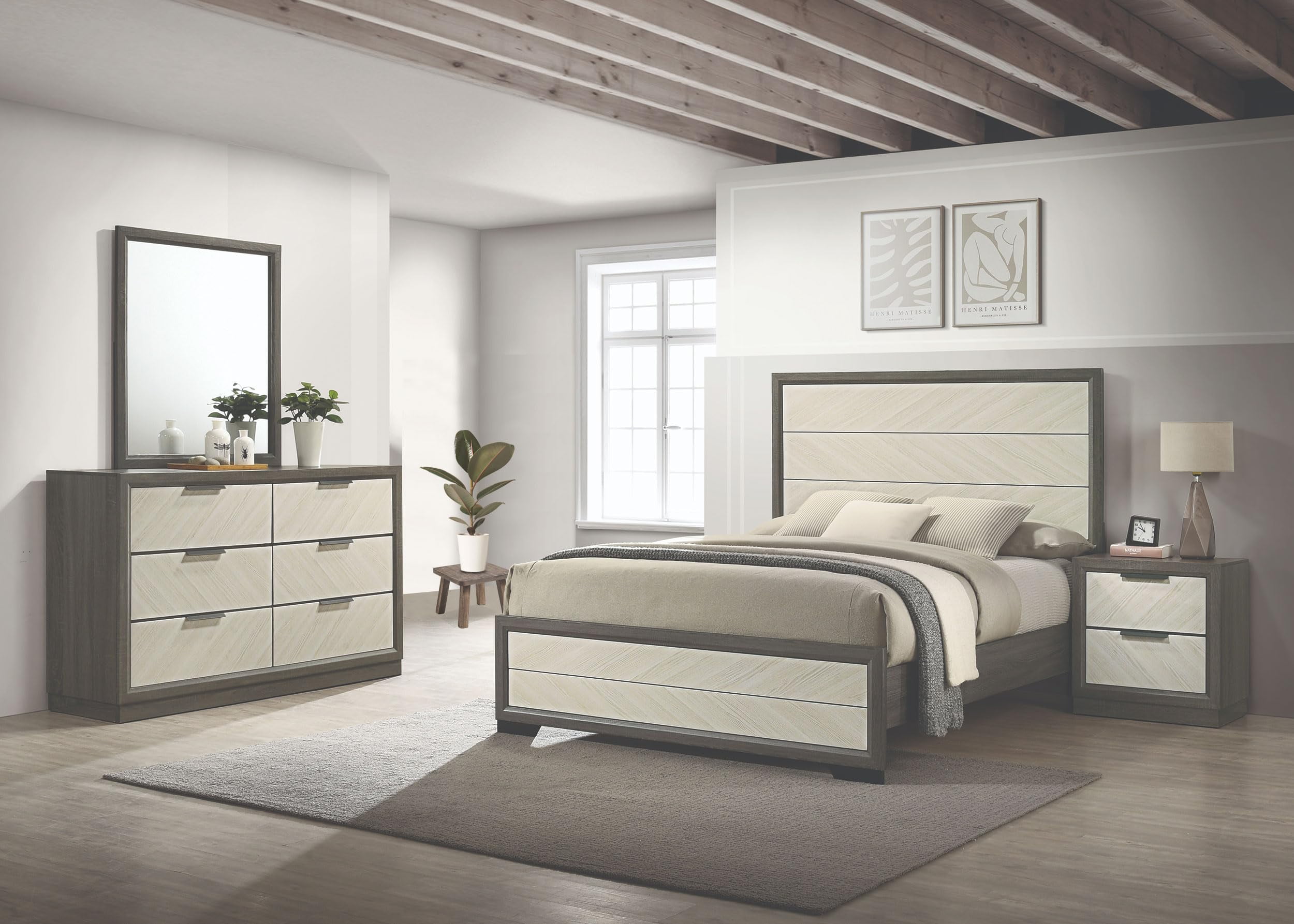 Kings Brand Furniture Visalia 4-Piece Slim Profile Design Bedroom Set ...