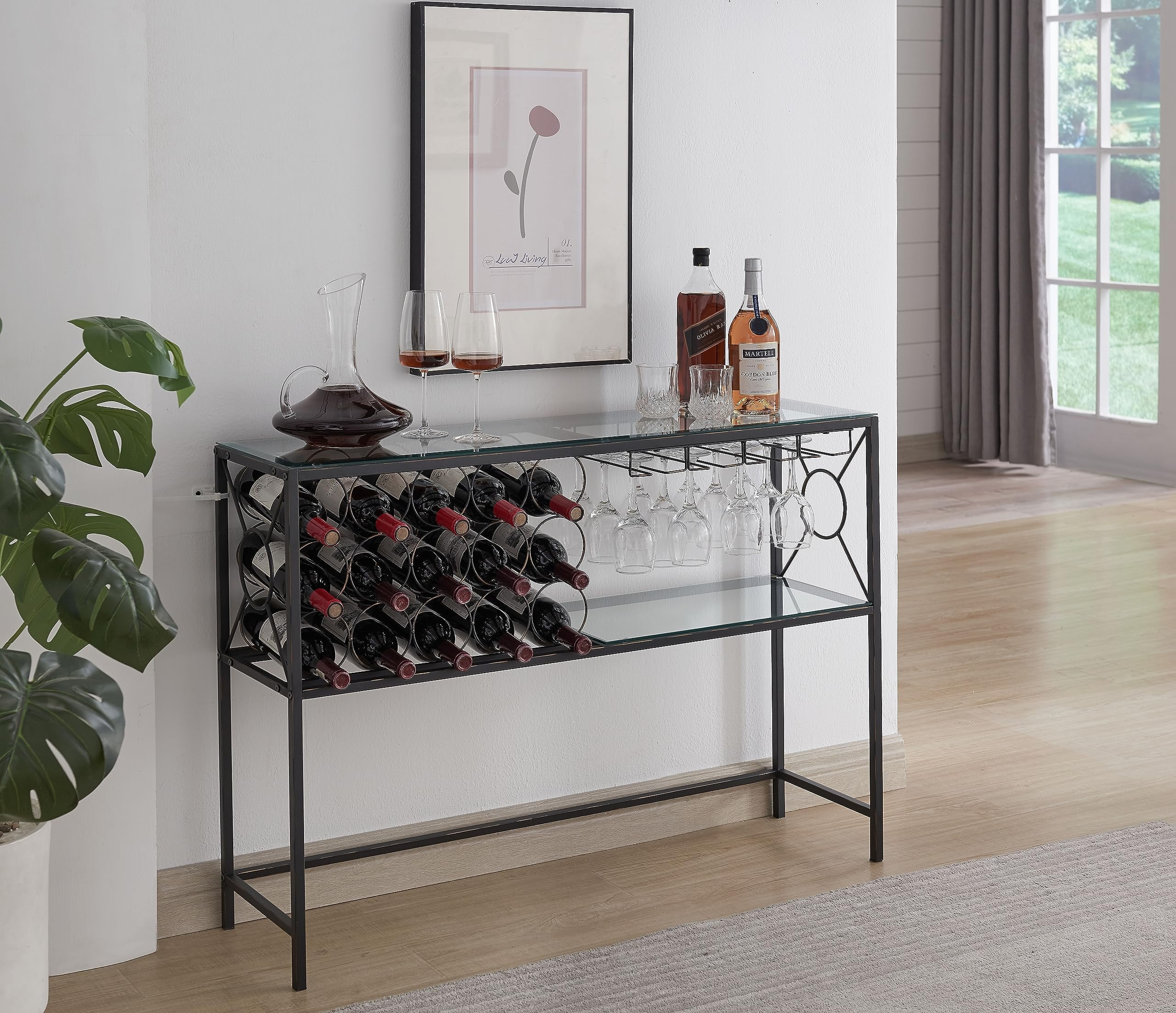 Kings Brand Furniture - Wine Rack Freestanding Console Table, Wine Bar ...