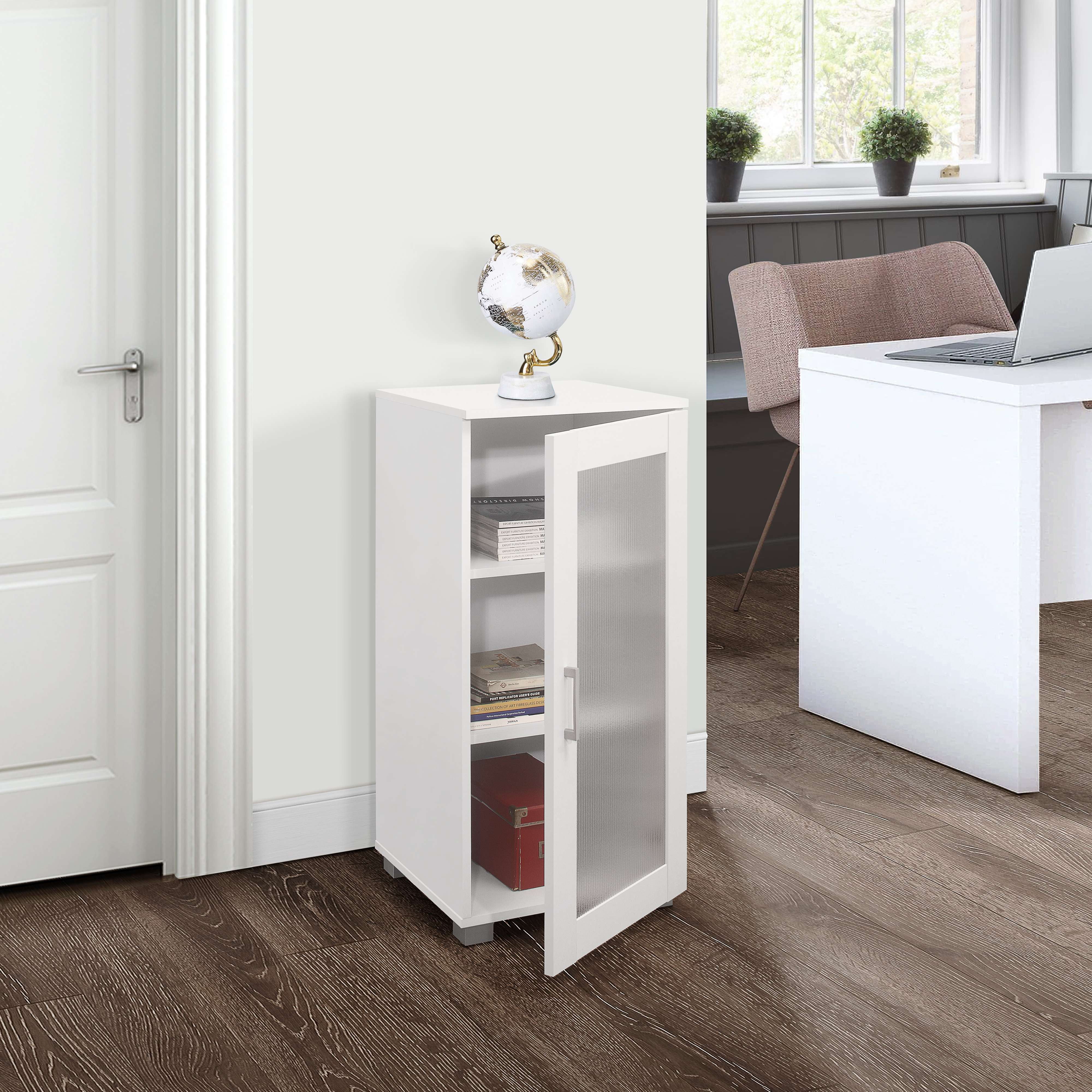 Kings Brand Furniture Wood Curio Accent Cabinet with Frosted Glass Door ...
