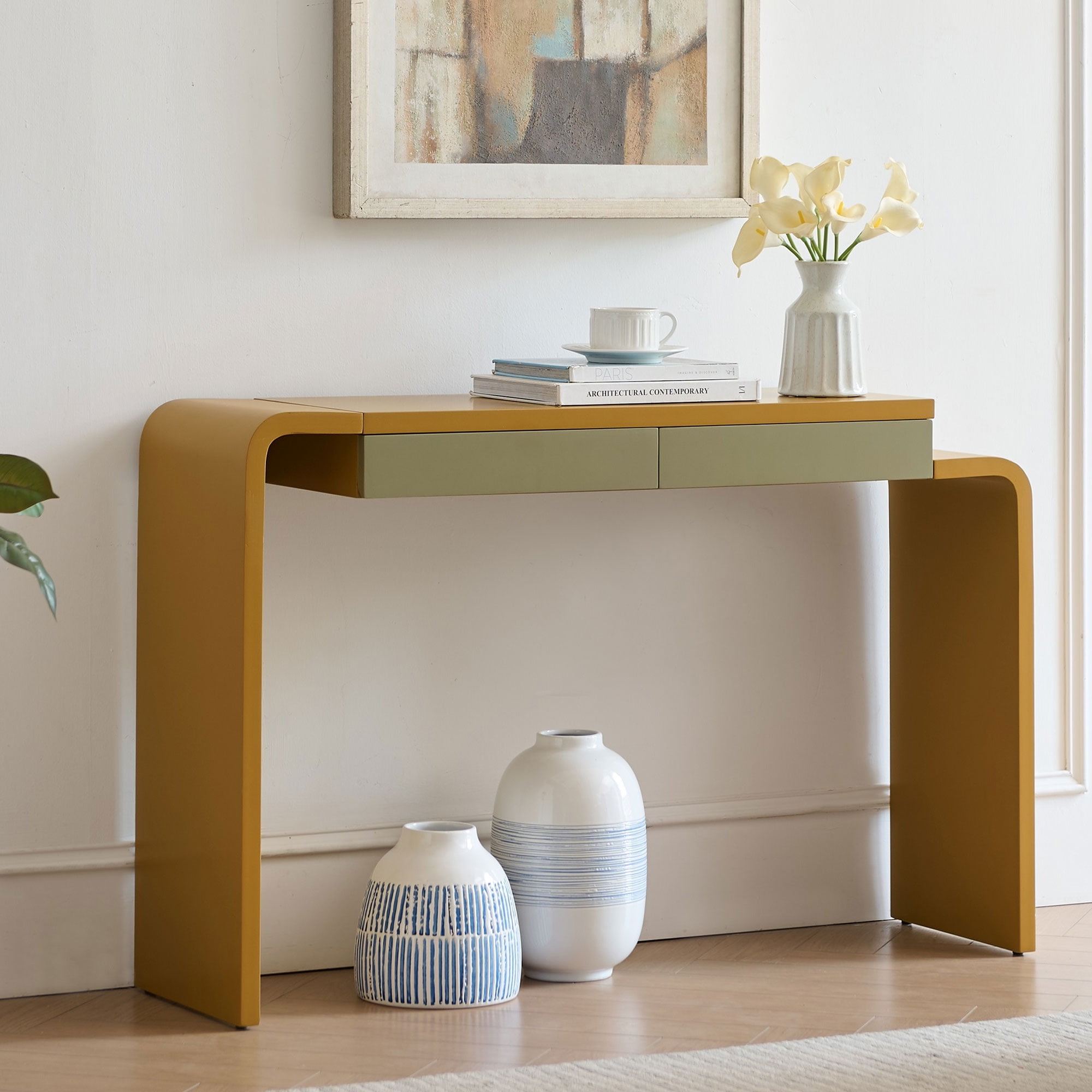 Kings Brand Furniture Yuma Wooden Console Table - Contemporary Thin ...