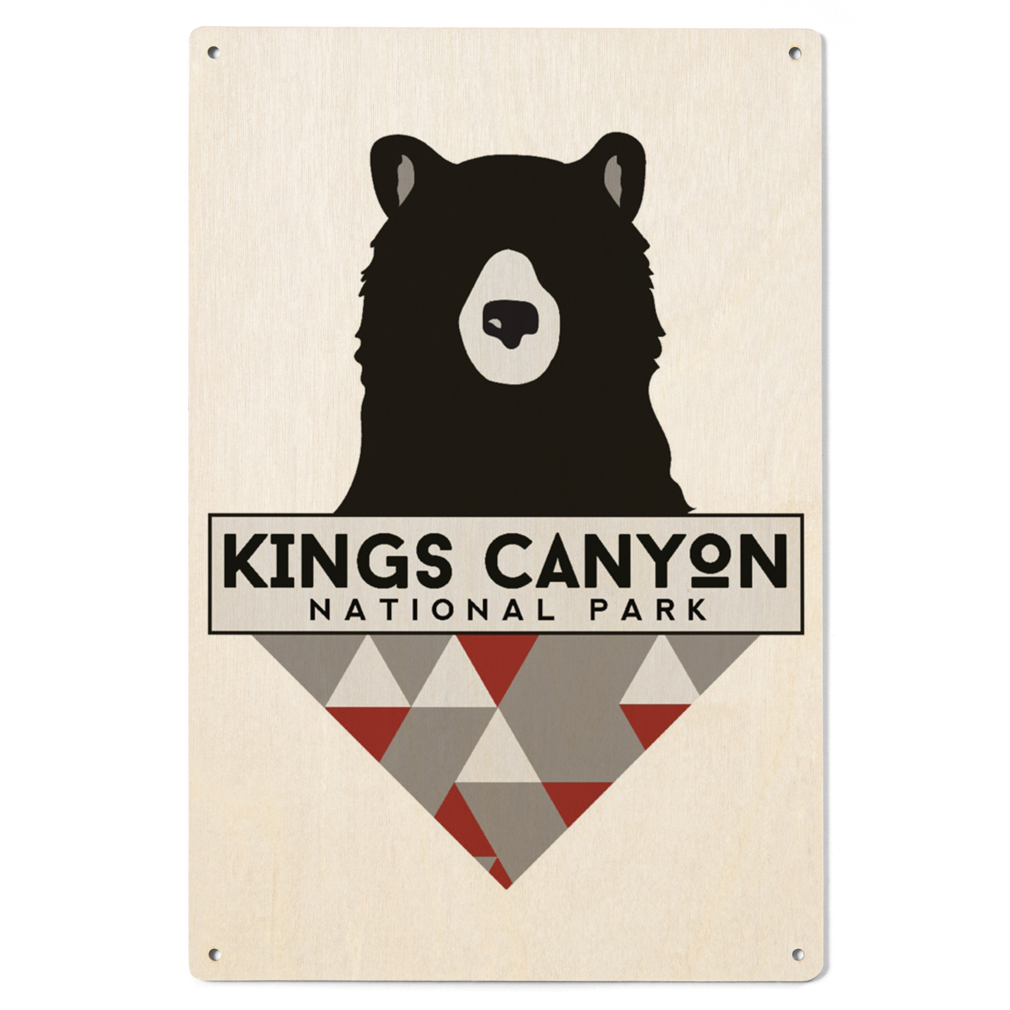Kings Canyon National Park, Bear and Triangles, Contour Birch Wood Wall ...