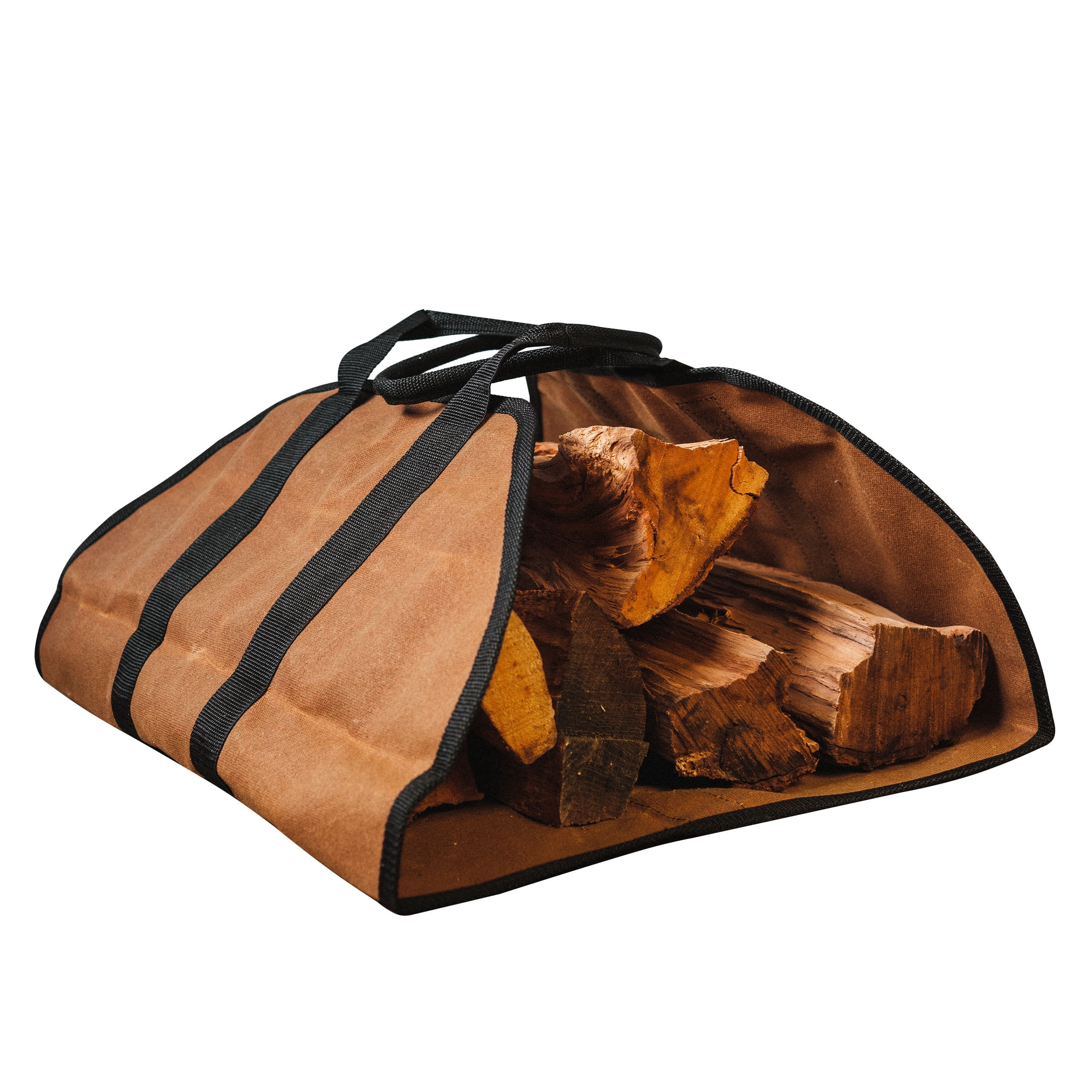 Kings County Tools Waxed Canvas Firewood Carrier Bag - Heavy Duty Wood ...