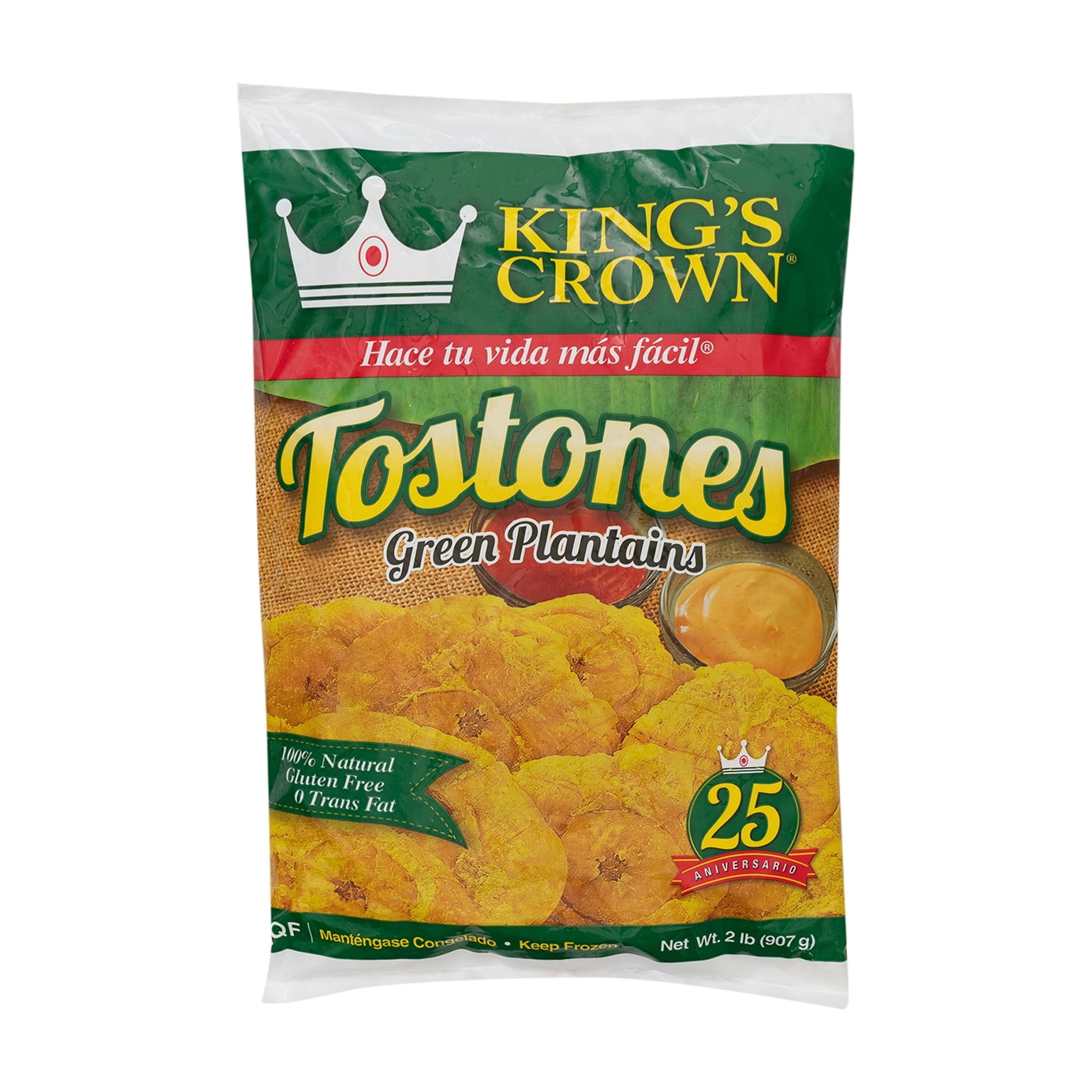 Kings Crown Foods, Green Plantains, Tostones, 2 lbs Plastic Bag (Frozen ...