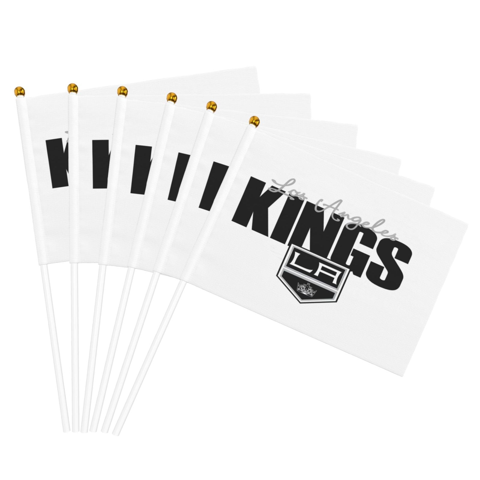 Kings Hockey Team Bulk Cheer Flag Set, 5.5x8.2 Inch Hand Waved Flags ...