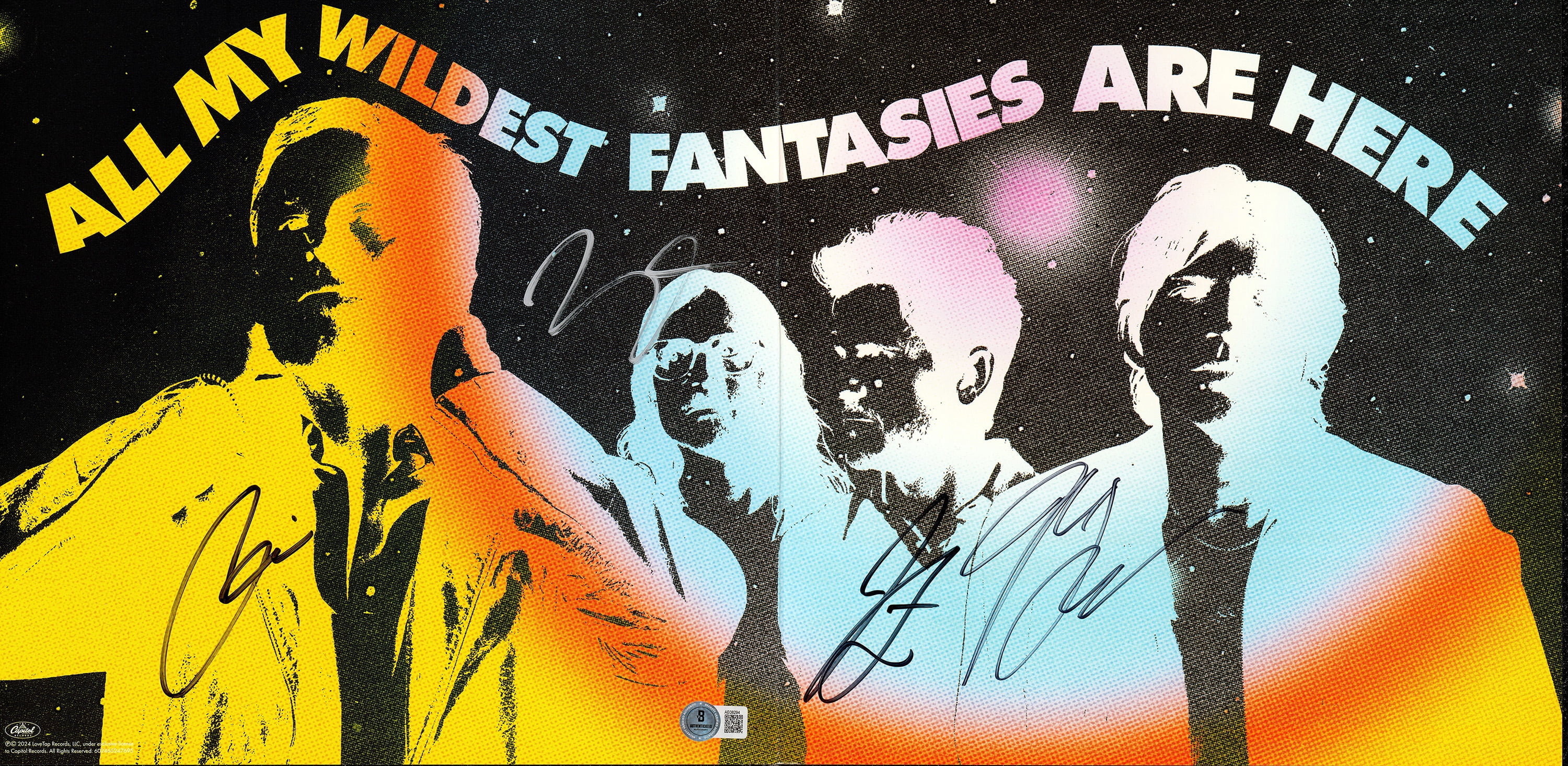 Kings of Leon Autographed 12x24 Poster Insert "All My Wildest Fantasies ...