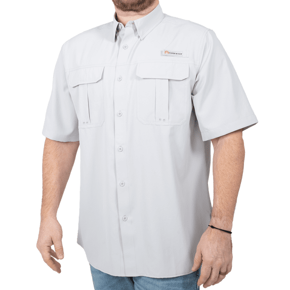Kings River Men's Short Sleeve Fishing Guide Shirt, Micro Chip, Size ...