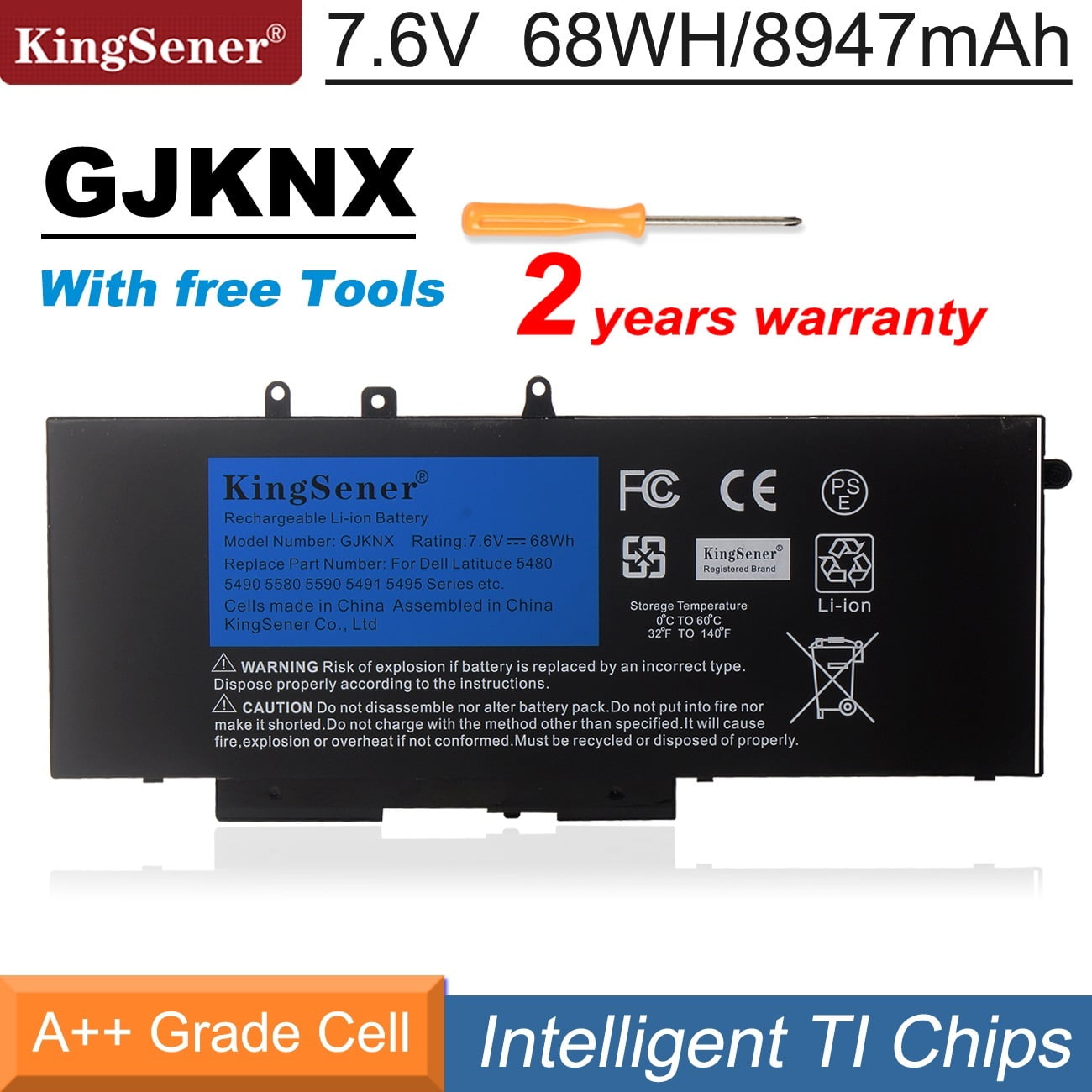 Kingsener GJKNX Laptop Battery For Dell Latitude 5480 5580 5490 5590 ...