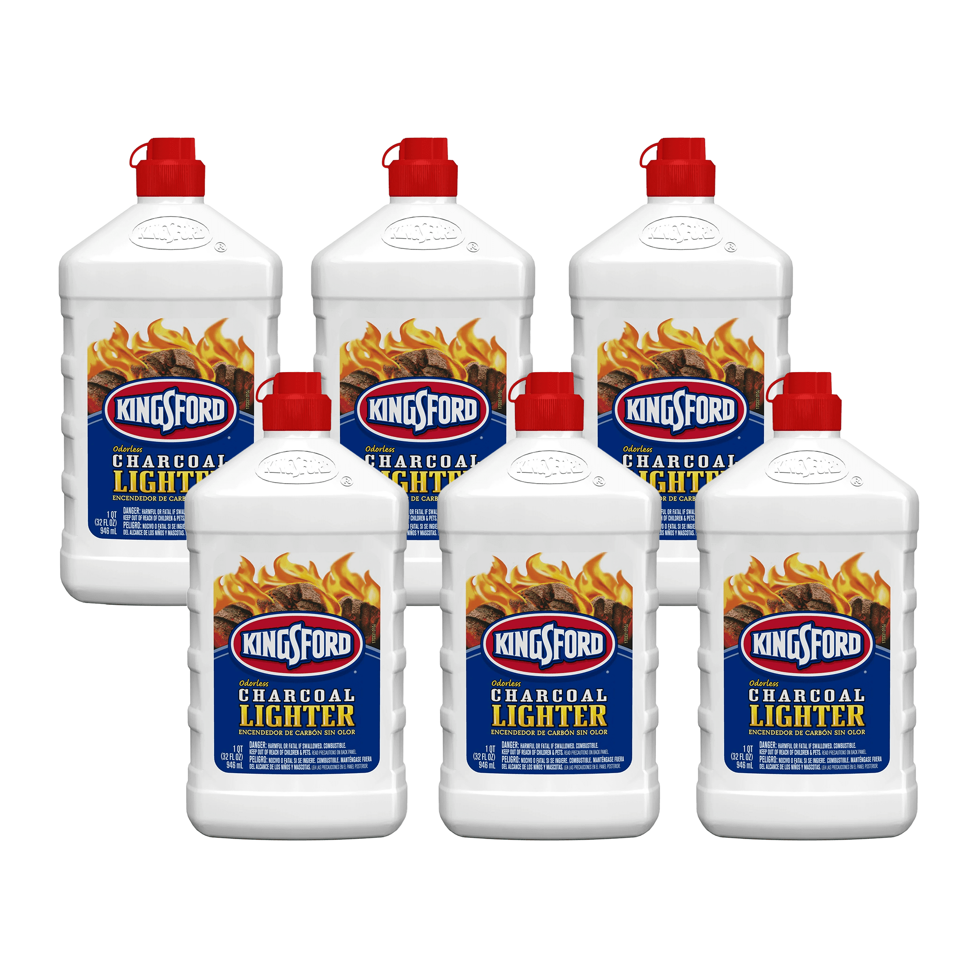 Kingsford Odorless Charcoal Lighter Fluid, 32oz (Pack of 6) - Walmart.com