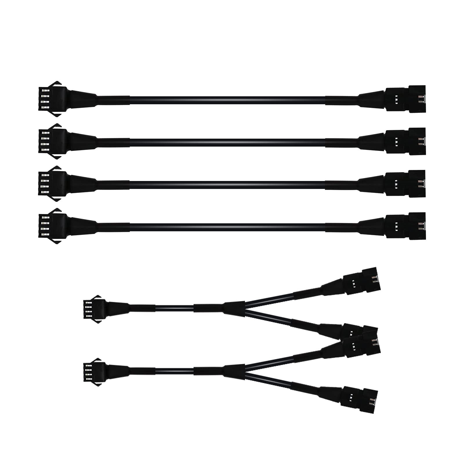 Kingshowstar RGB 4-pin 60in IFF17 Extension Cable and 2 Way Y Splitter ...