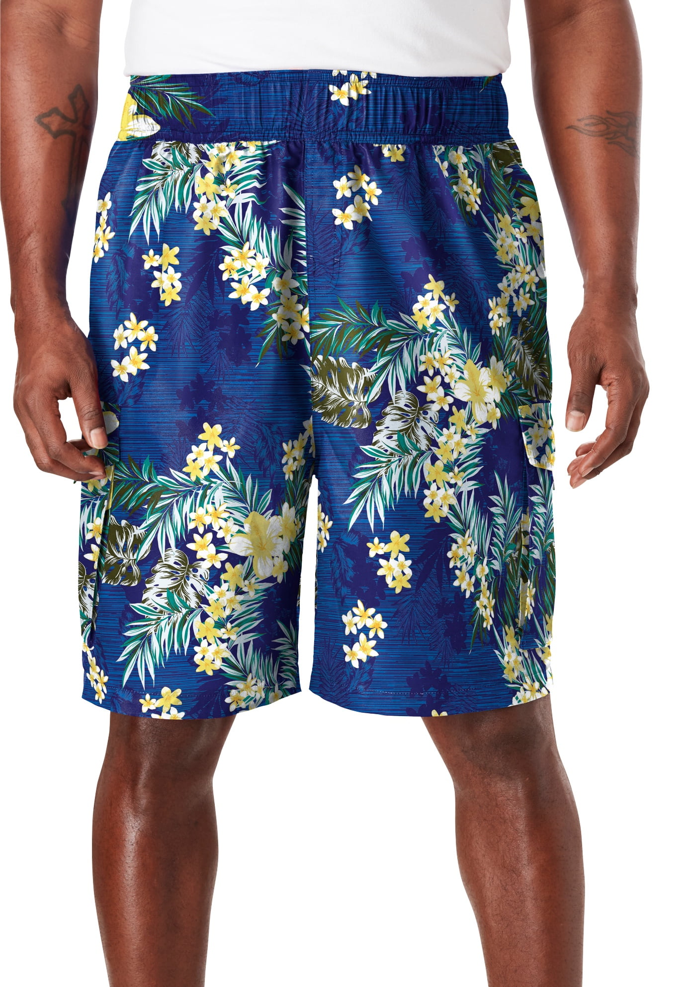 KingSize Men's Big & Tall 8" Flex Cargo Swim Trunks - Walmart.com