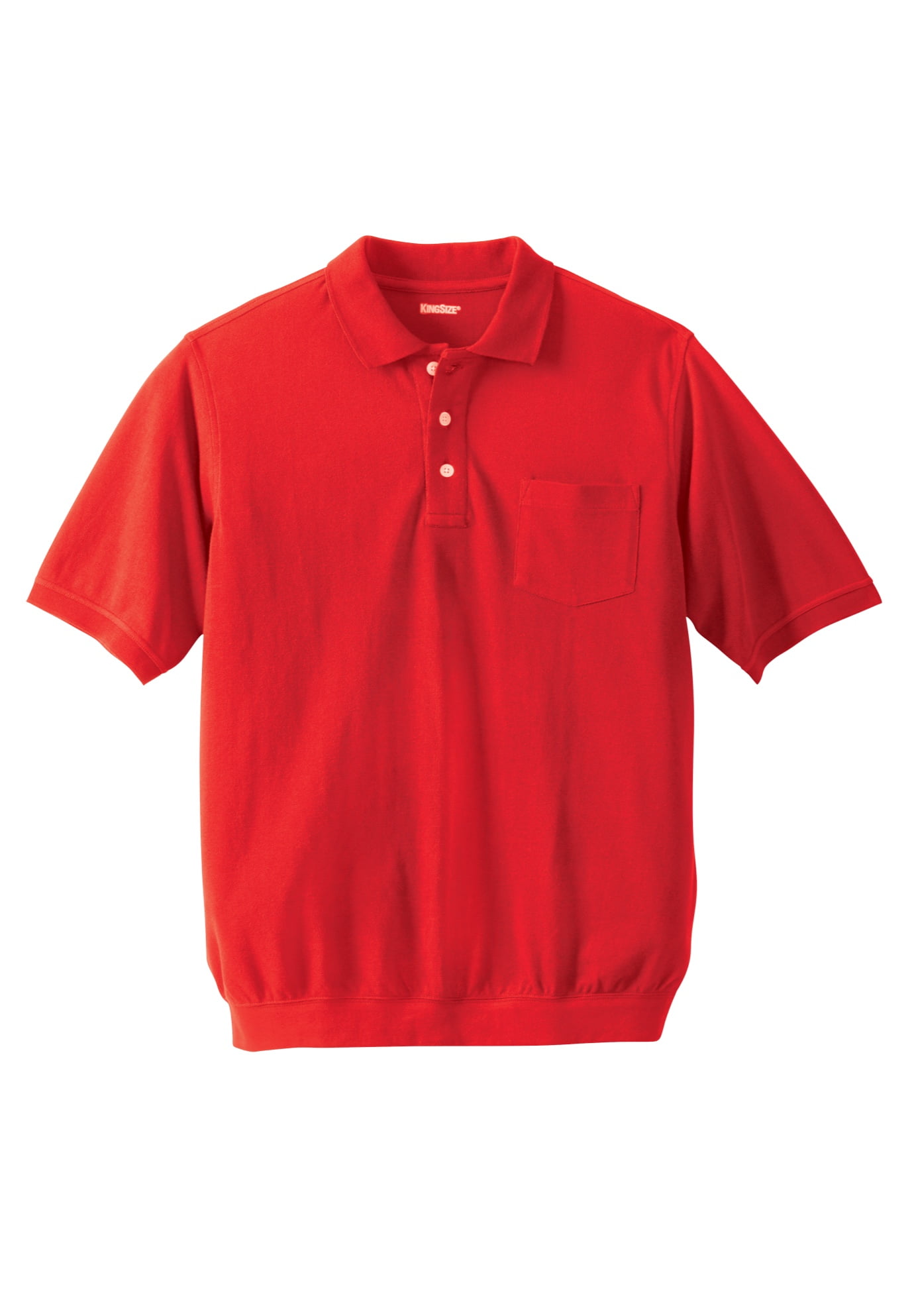 Kingsize Men's Big & Tall Banded Bottom Pocket Shrink-Less™ Piqué Polo ...