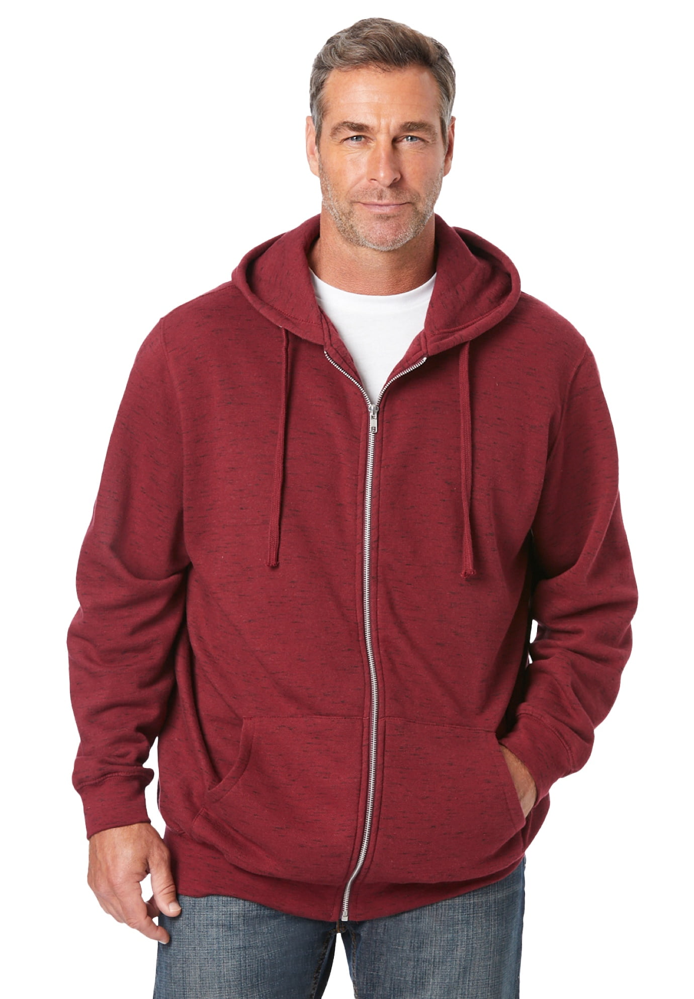 Kingsize Men's Big & Tall Fleece Zip-front Hoodie Jacket - Walmart.com