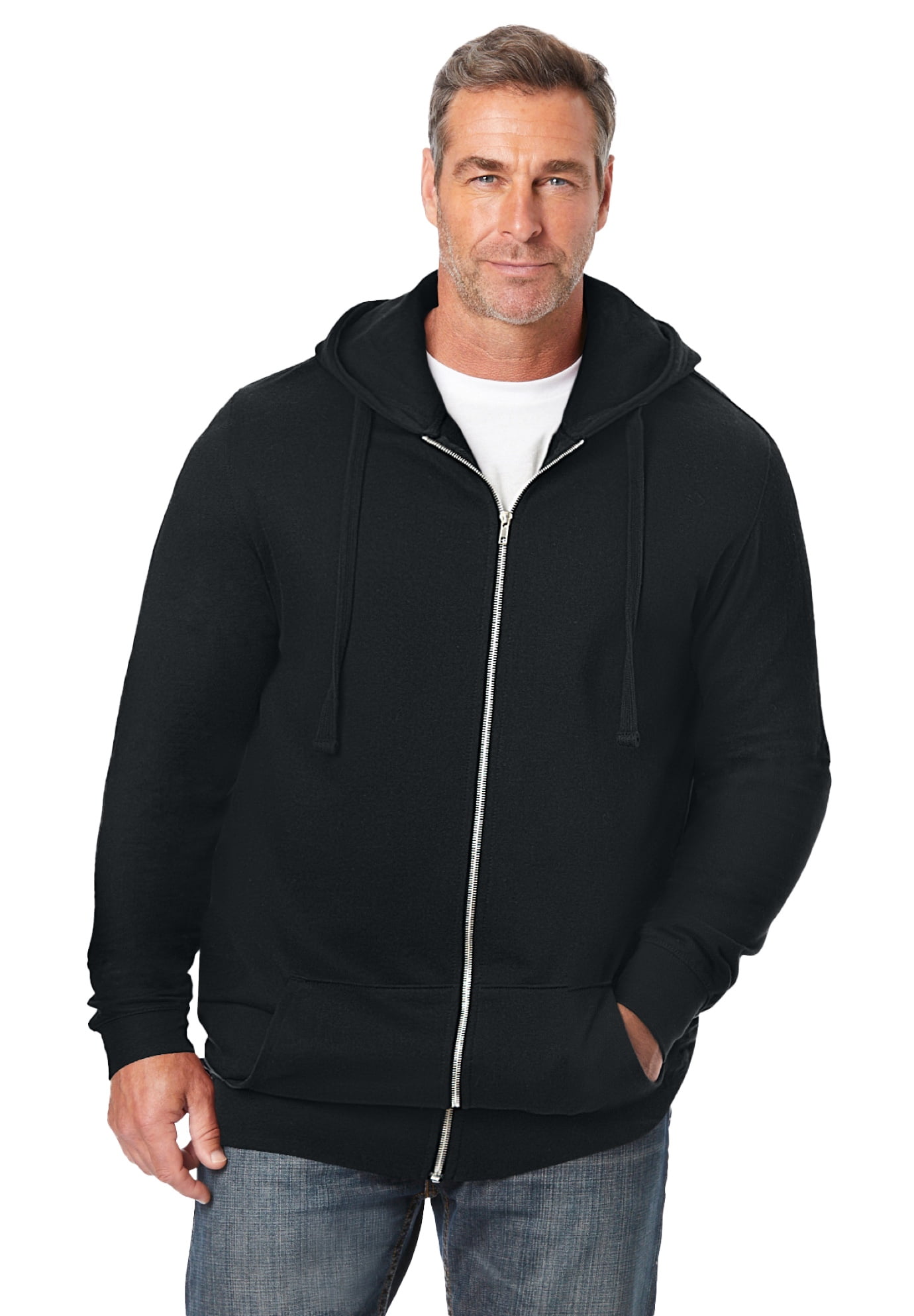 Kingsize Men's Big & Tall Fleece Zip-front Hoodie Jacket - Walmart.com