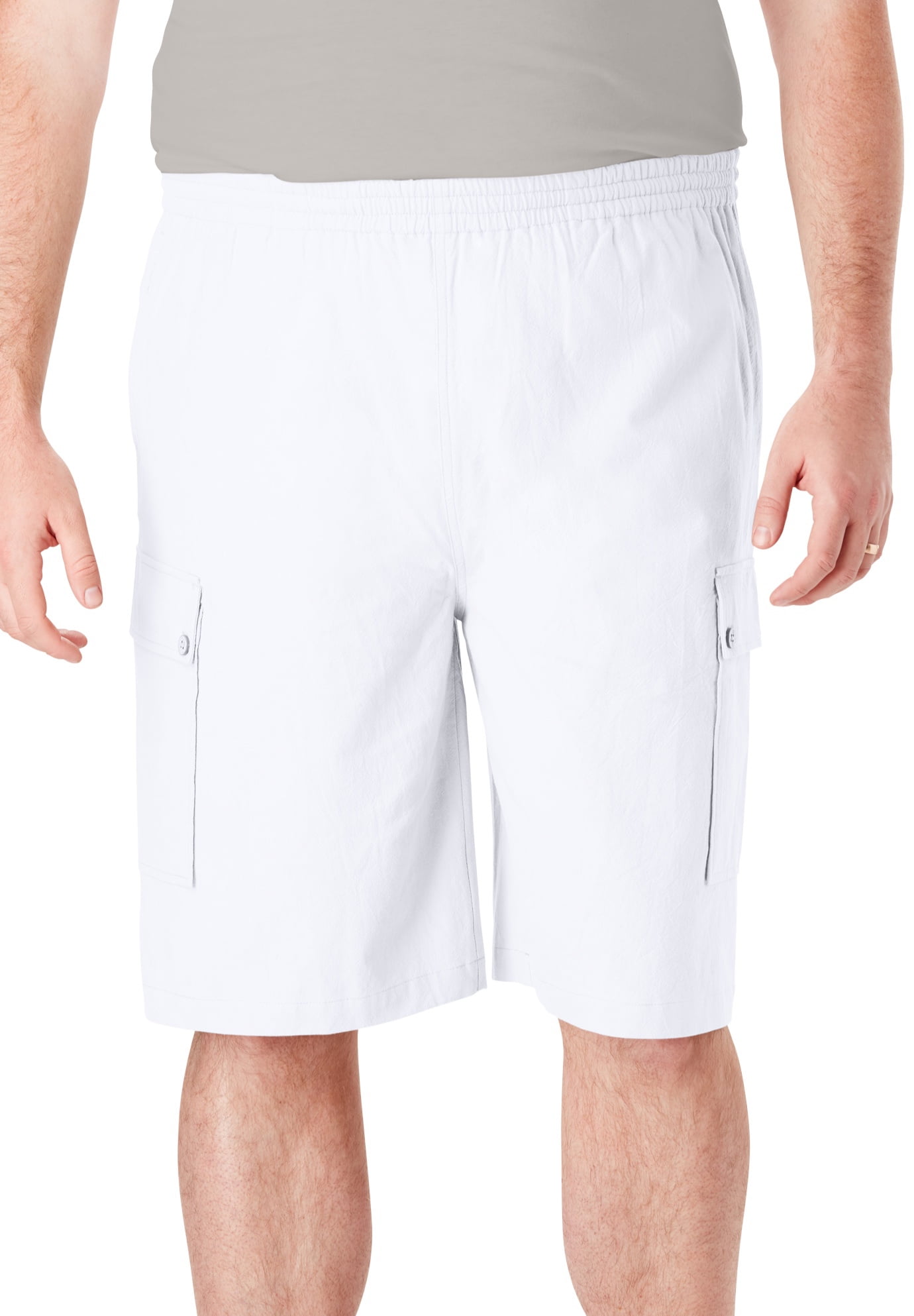 KingSize Men's Big & Tall Full Elastic Waist Gauze Cargo Shorts ...