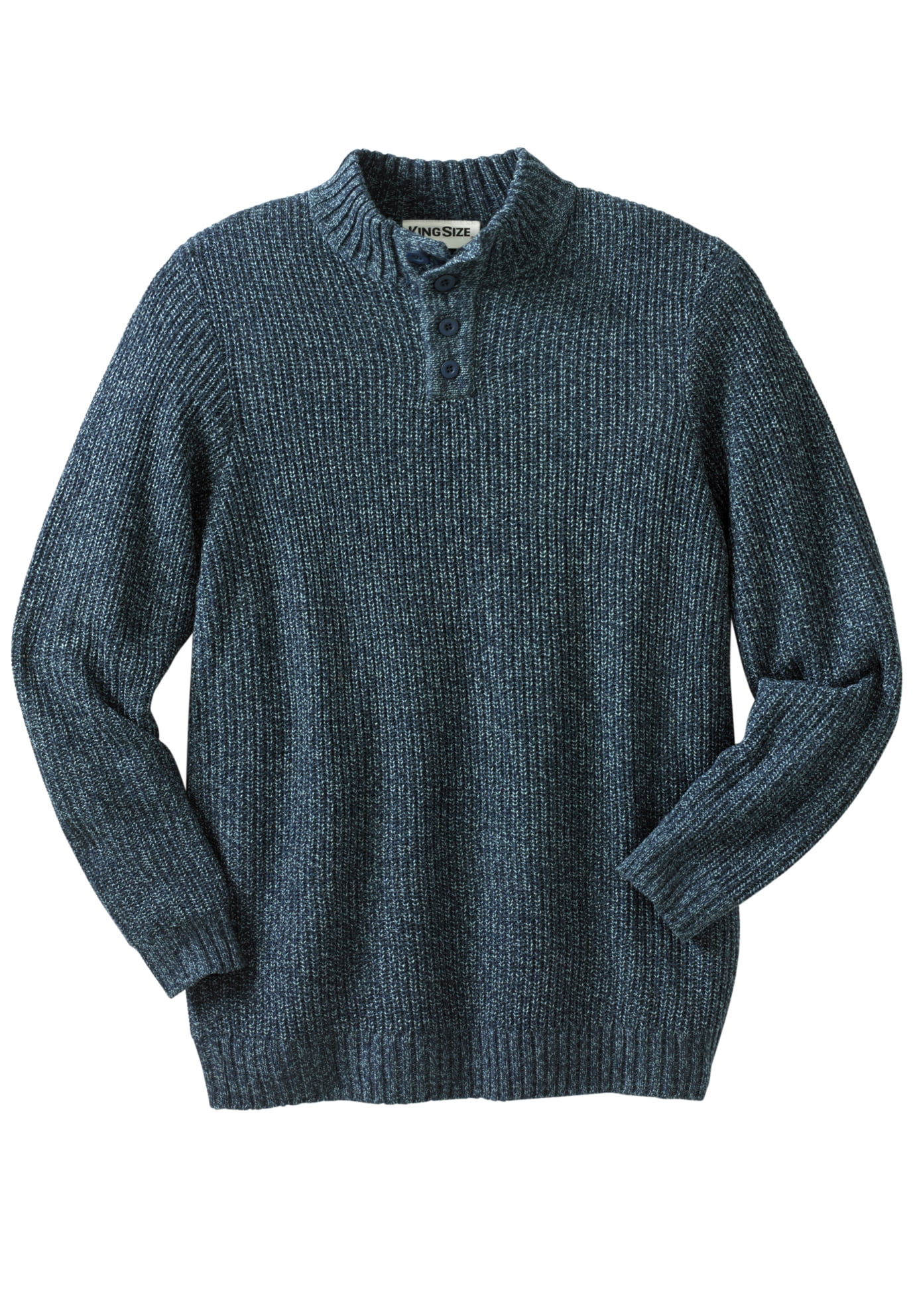 Kingsize Men's Big & Tall Henley Shaker Sweater - Walmart.com