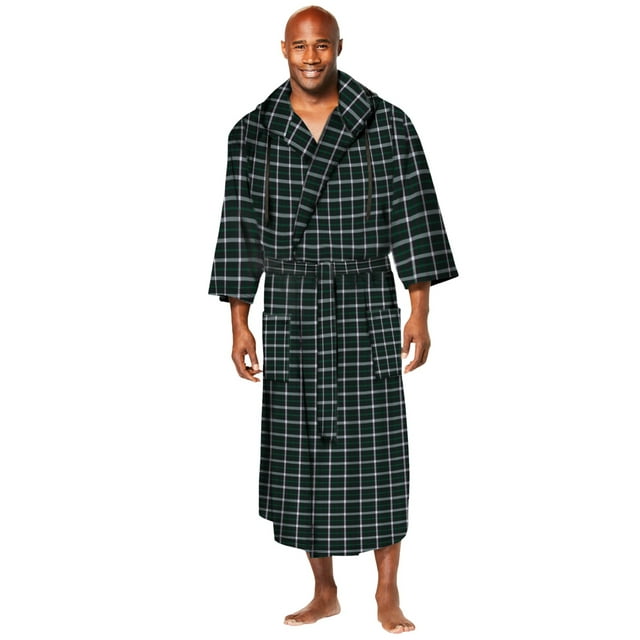 KingSize Men's Big & Tall Hooded Microfleece Maxi Robe With Front ...