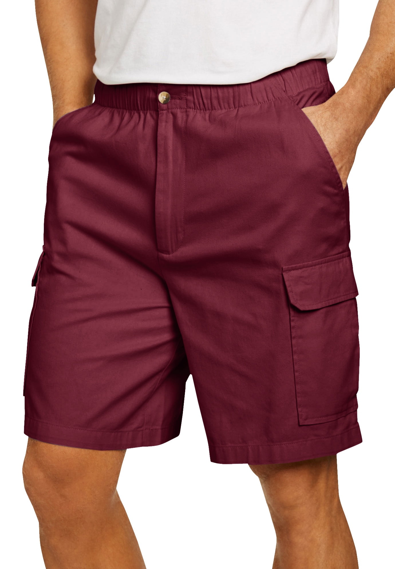 KingSize Men's Big & Tall Knockarounds 8" Full-Elastic Cargo Shorts ...