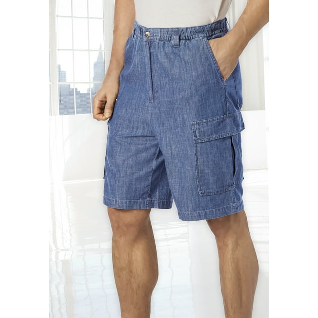 Kingsize Men's Big & Tall Knockarounds 8" Full-Elastic Cargo Shorts ...