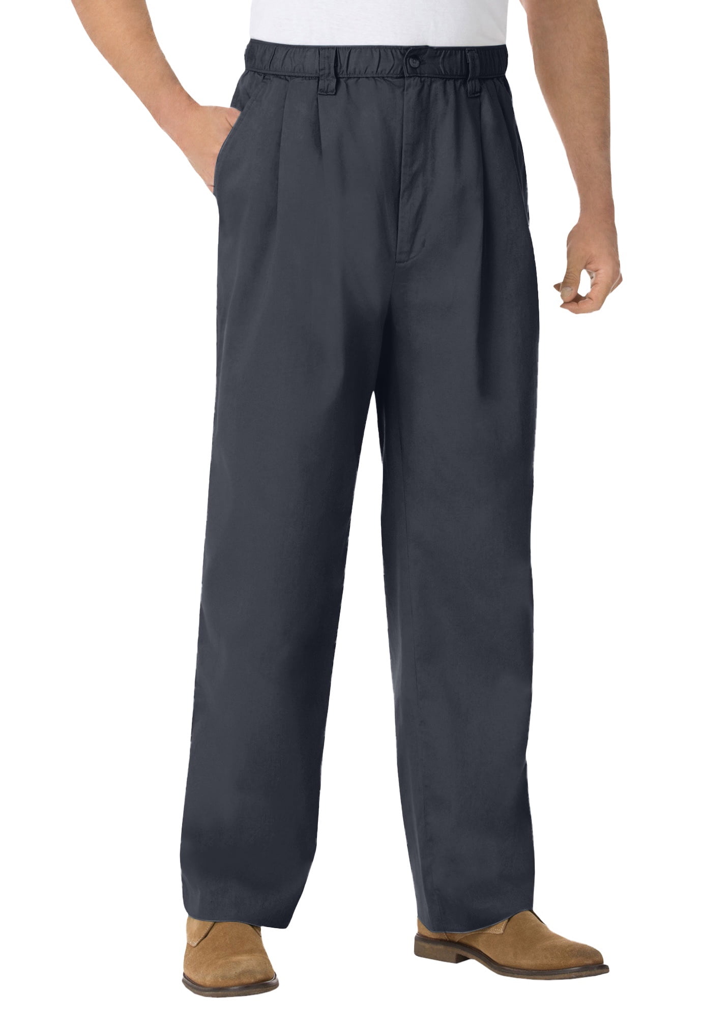 KingSize Men's Big & Tall Knockarounds Full-Elastic Waist Pleated Pants ...
