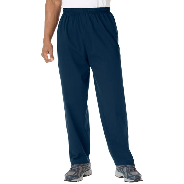 KingSize Men's Big & Tall Lightweight Jersey Sweatpants, Open Bottom ...