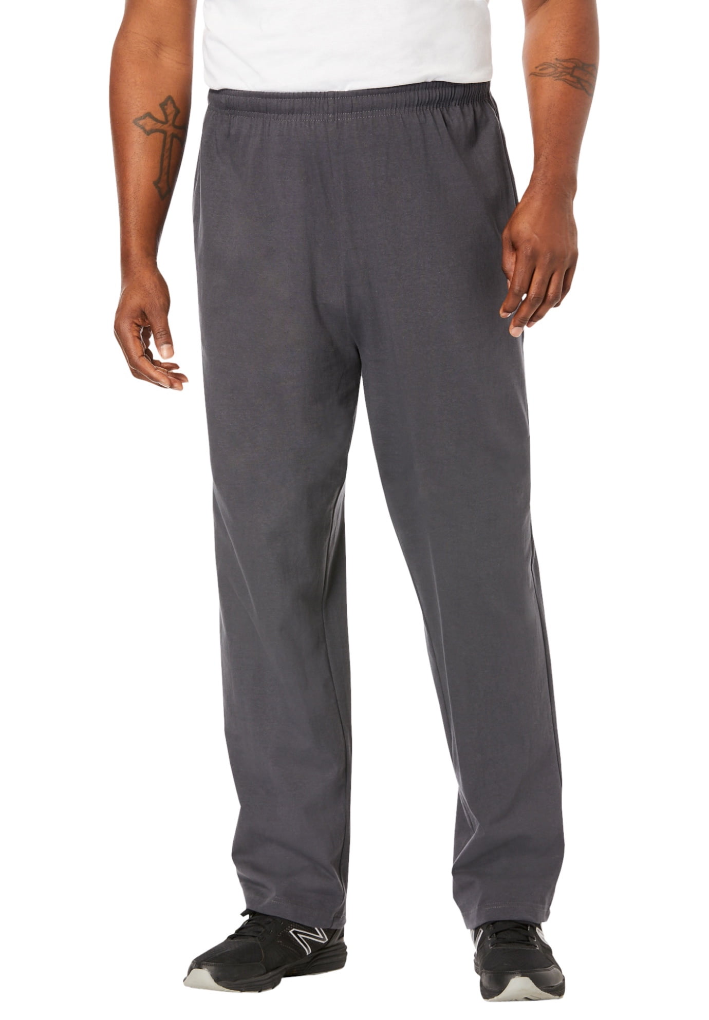 KingSize Men's Big & Tall Lightweight Cotton Jersey Sweatpants, Open ...