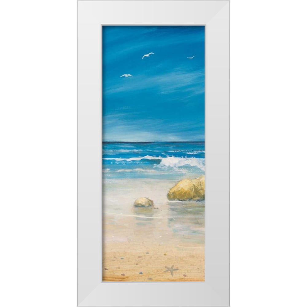 Kingsley 12x24 White Modern Wood Framed Museum Art Print Titled - Shore ...