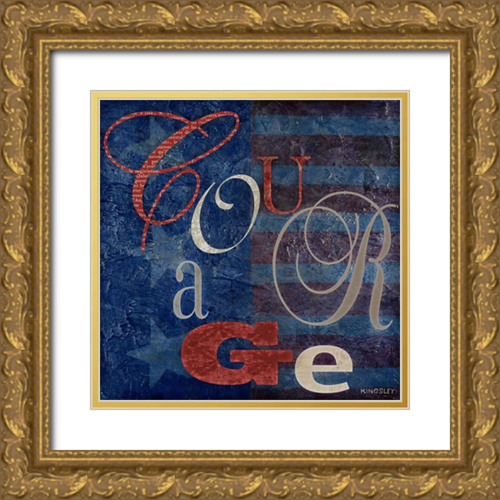 Kingsley 15x15 Gold Ornate Wood Framed with Double Matting Museum Art ...