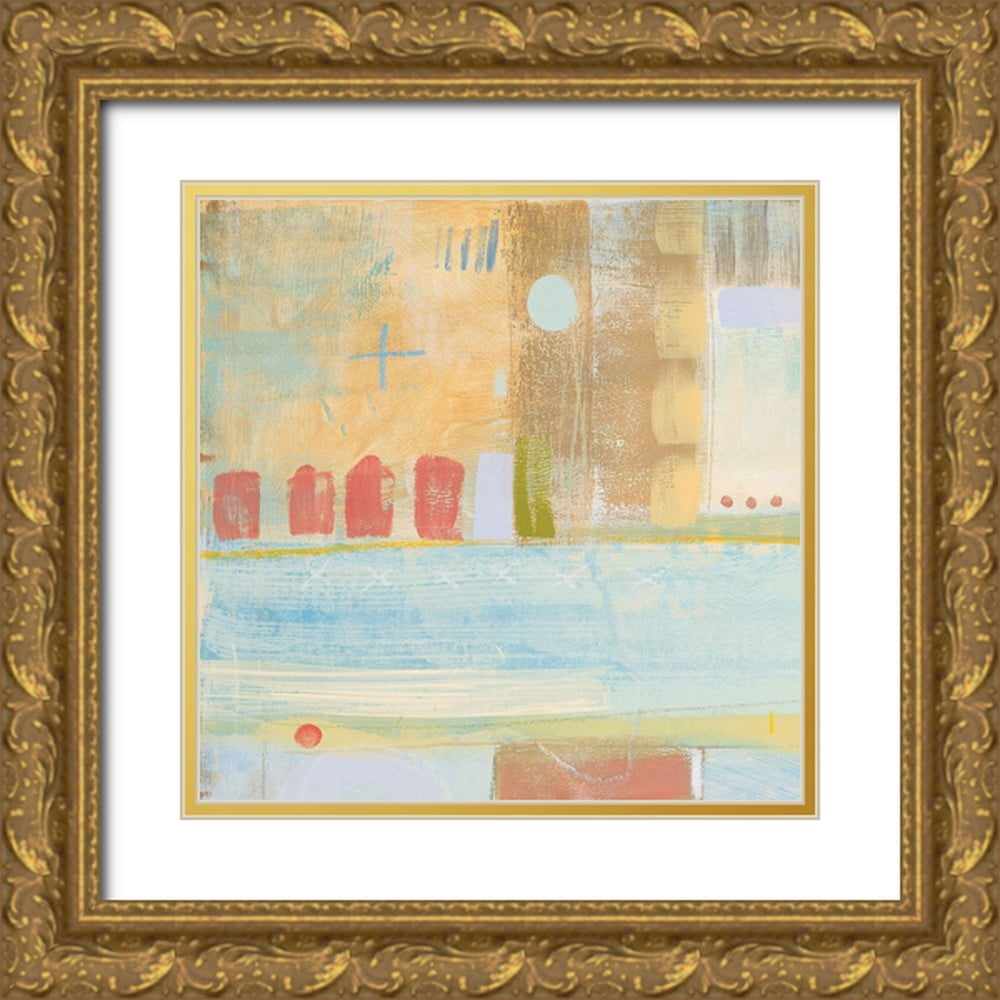 Kingsley 15x15 Gold Ornate Wood Framed with Double Matting Museum Art ...
