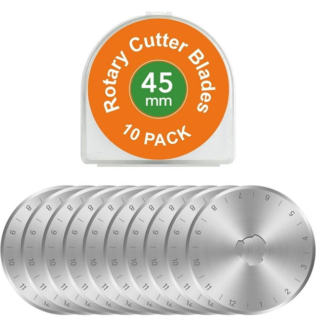 Kingsource 45mm Rotary Cutter Blades 10 Pack Fits Olfa, Fiskars ...