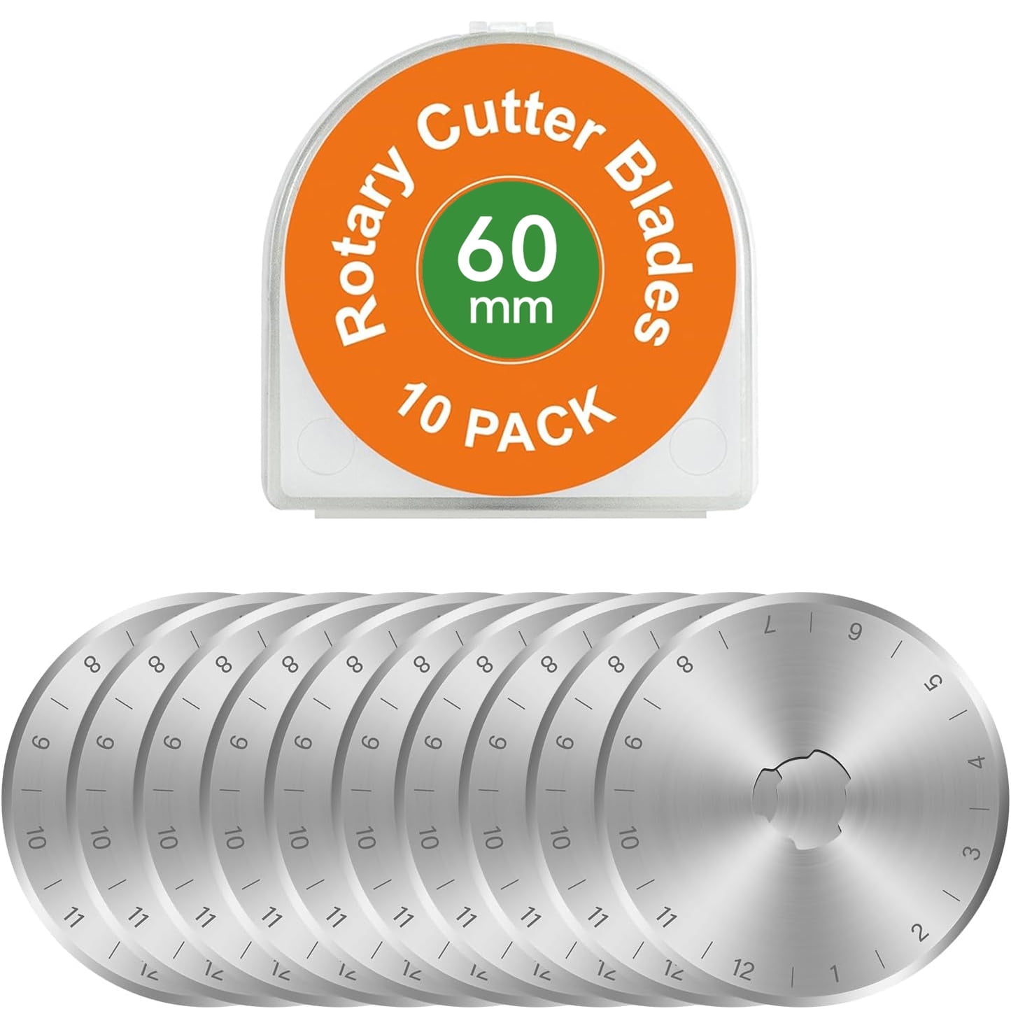 Kingsource 60mm Rotary Cutter Blades 10 Pack Fits Olfa, Fiskars ...