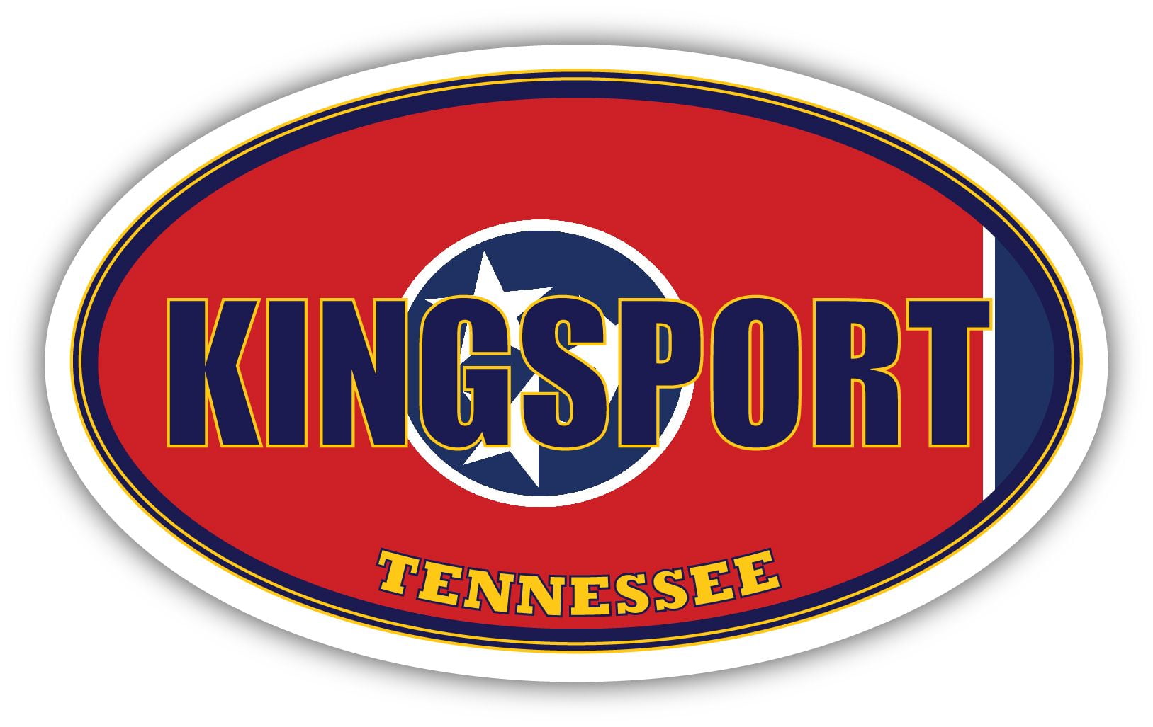 Kingsport City Tennessee State Flag | TN Flag Sullivan County Oval ...