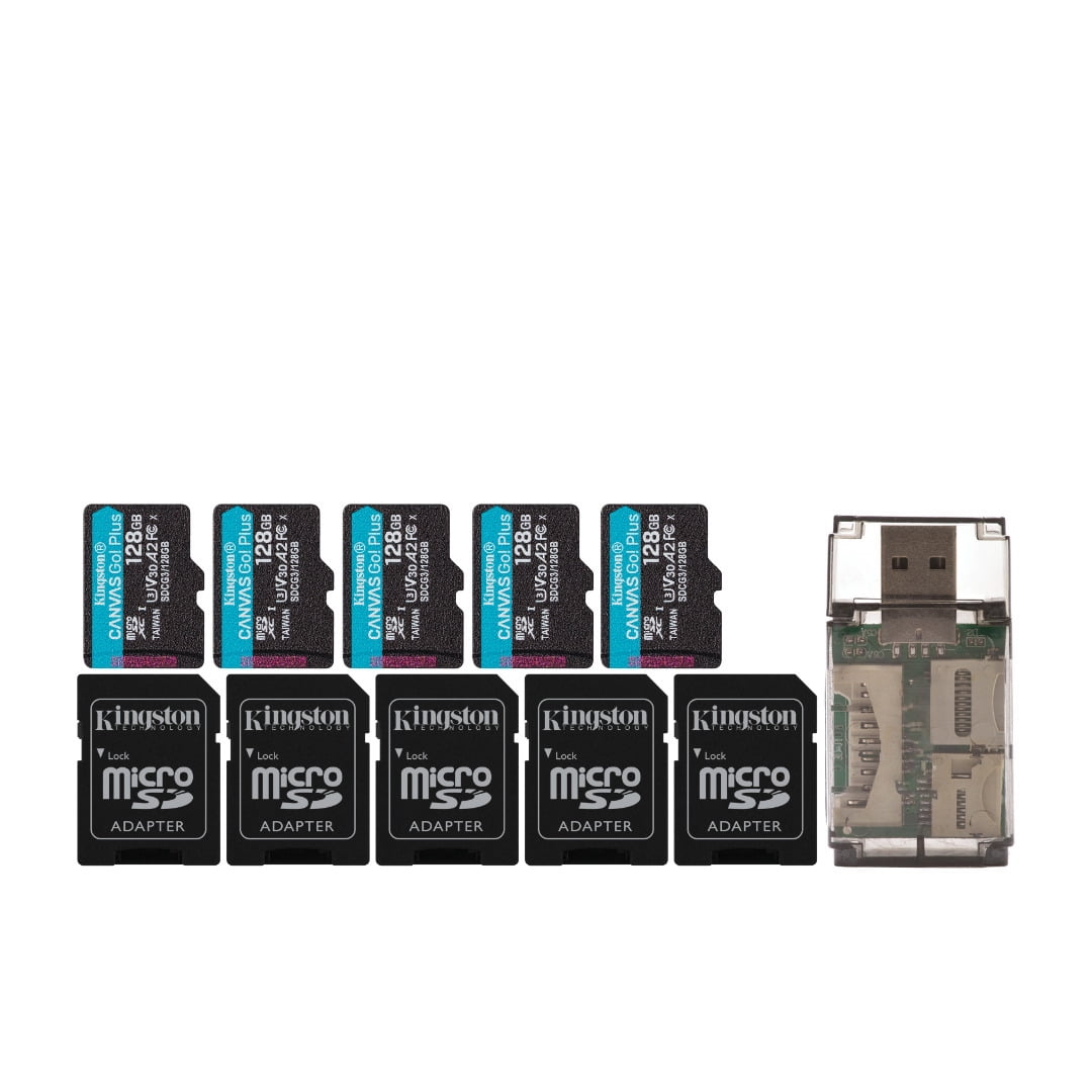 Kingston 128GB MicroSDXC Canvas Go Plus Memory Card (5-Pack) Bundle ...