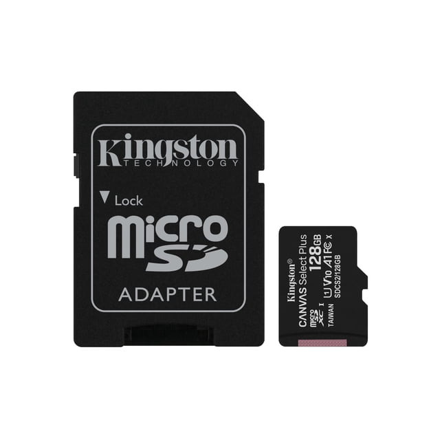 Kingston 128GB microSDXC Canvas Select Plus 100MB/s Read A1 Class 10 ...
